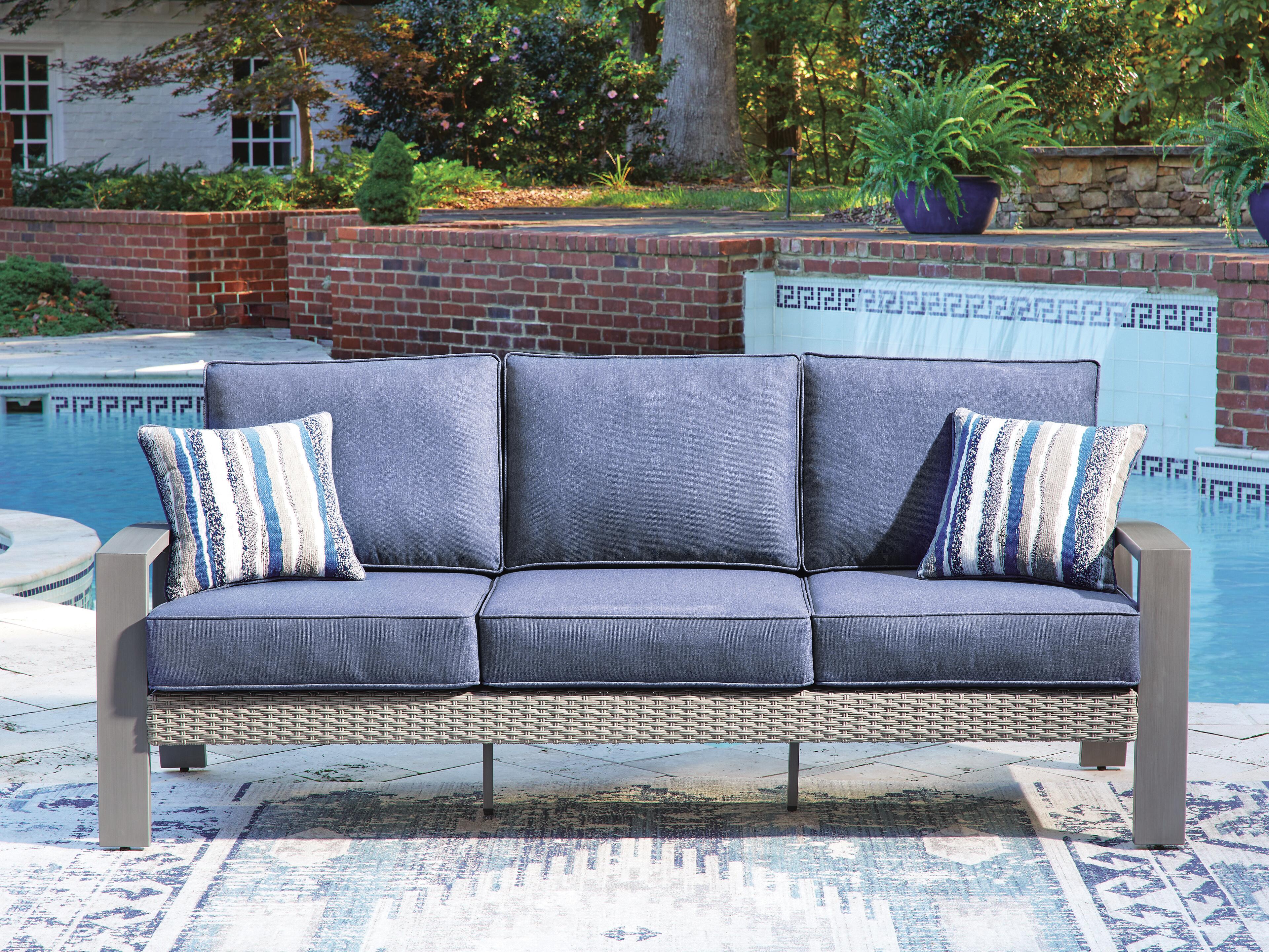 Click here for Dillon Beach Outdoor Sofa with Cushion  Blue/Gray prices