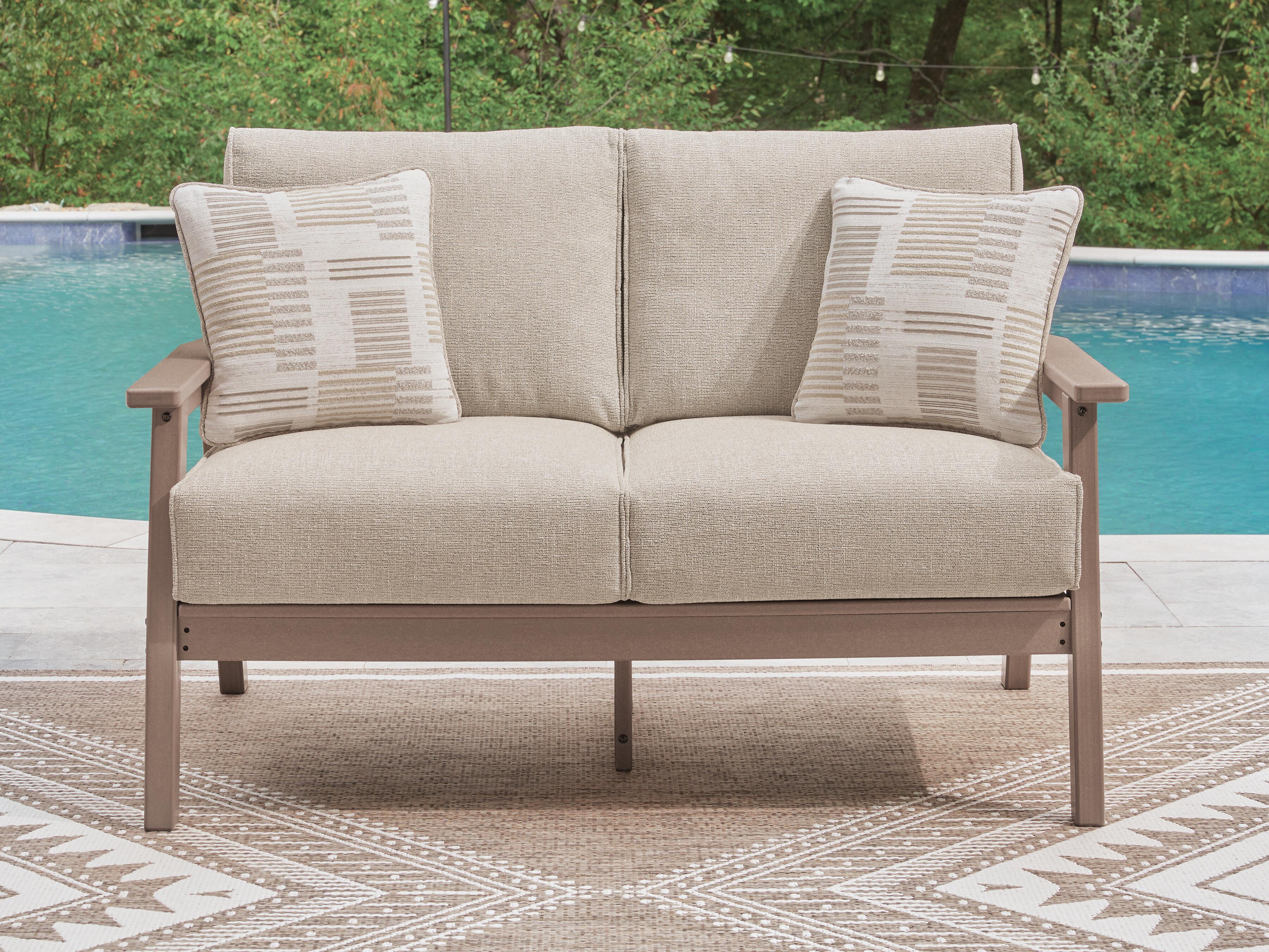 Click here for Cliffs Beach Outdoor Loveseat with Cushion  Driftw... prices
