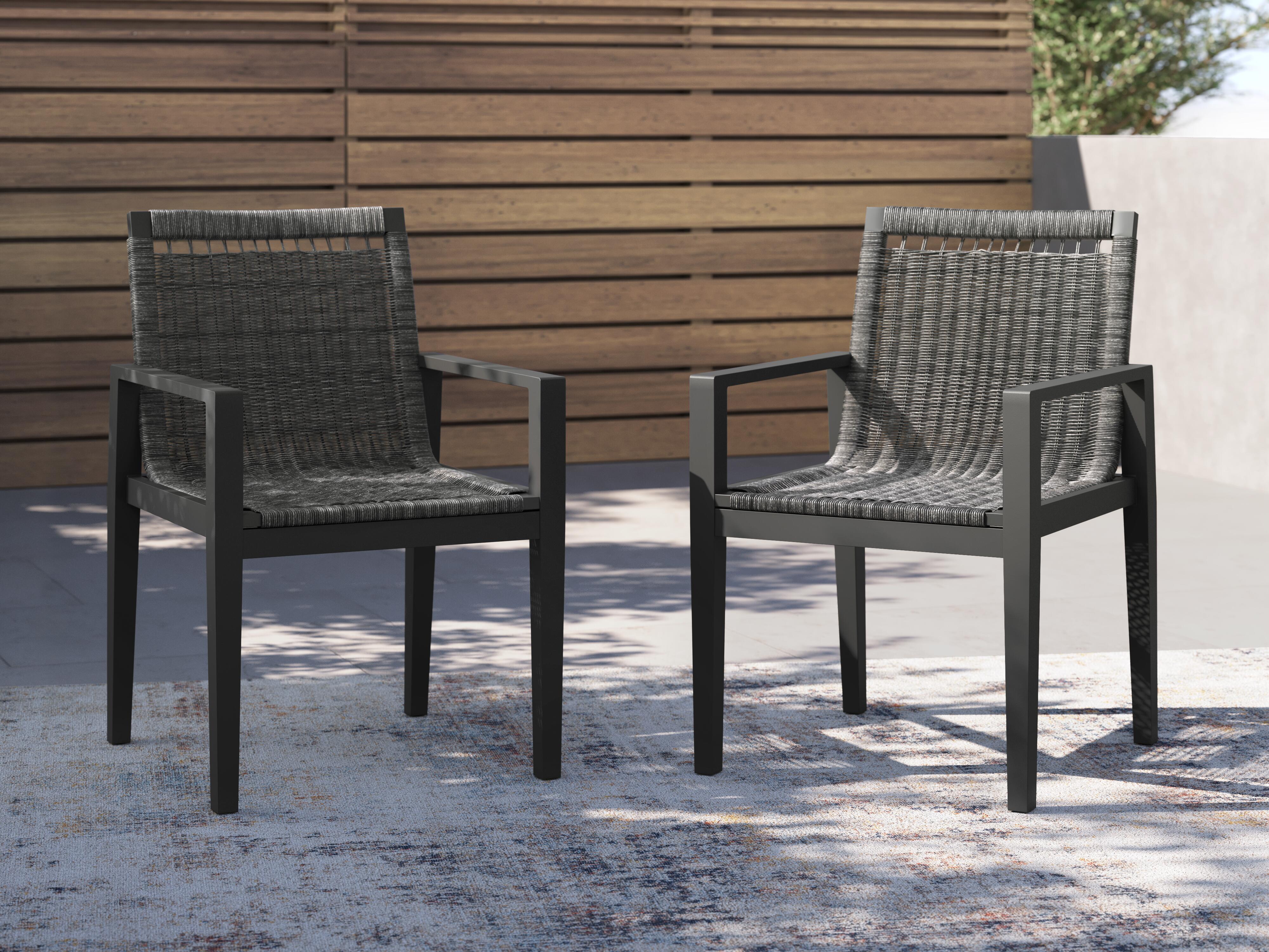 Click here for Maroska Outdoor Arm Chair (Set of 2)  Gray/Black prices
