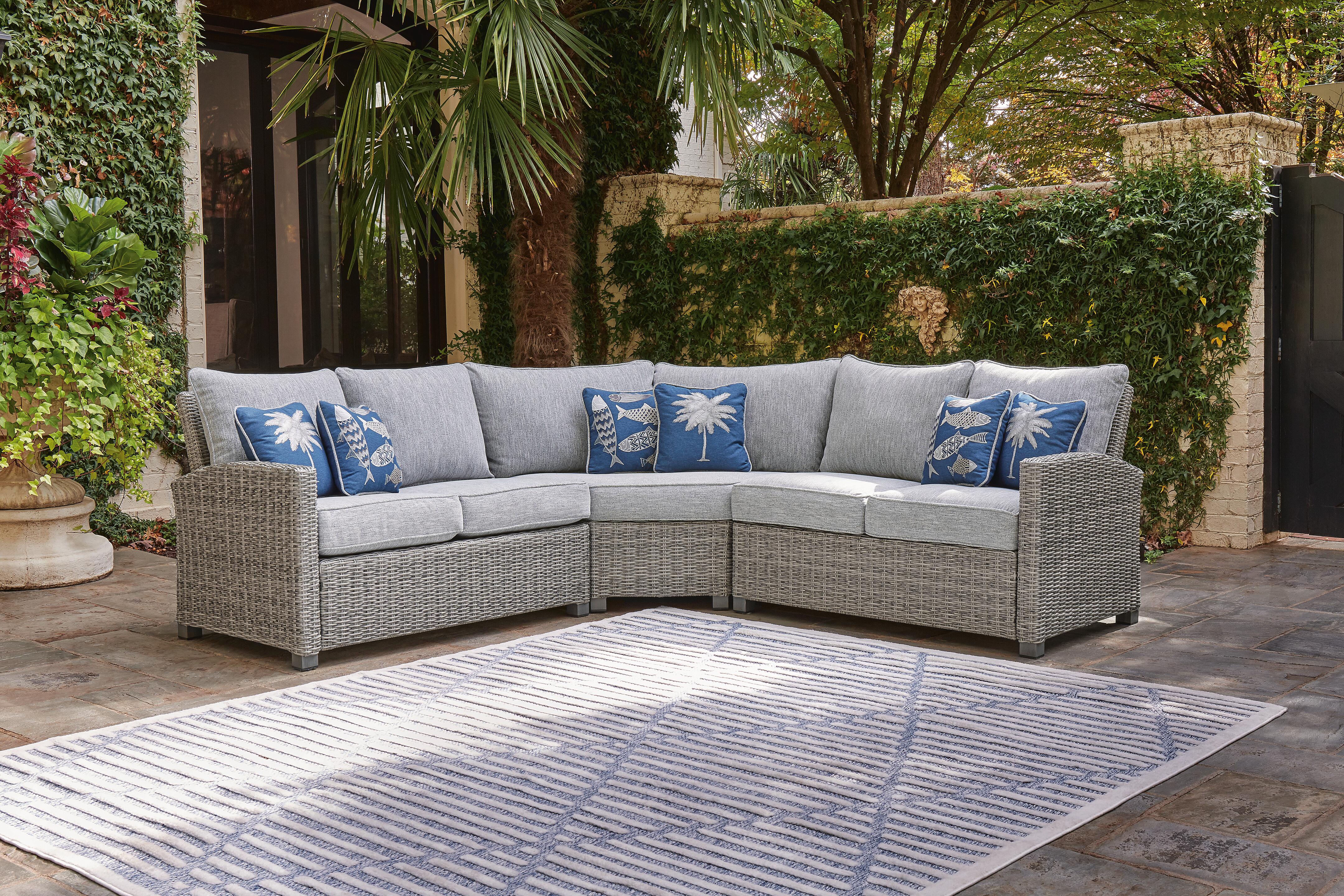 Click here for Naples Beach 3-Piece Outdoor Sectional  Light Gray prices