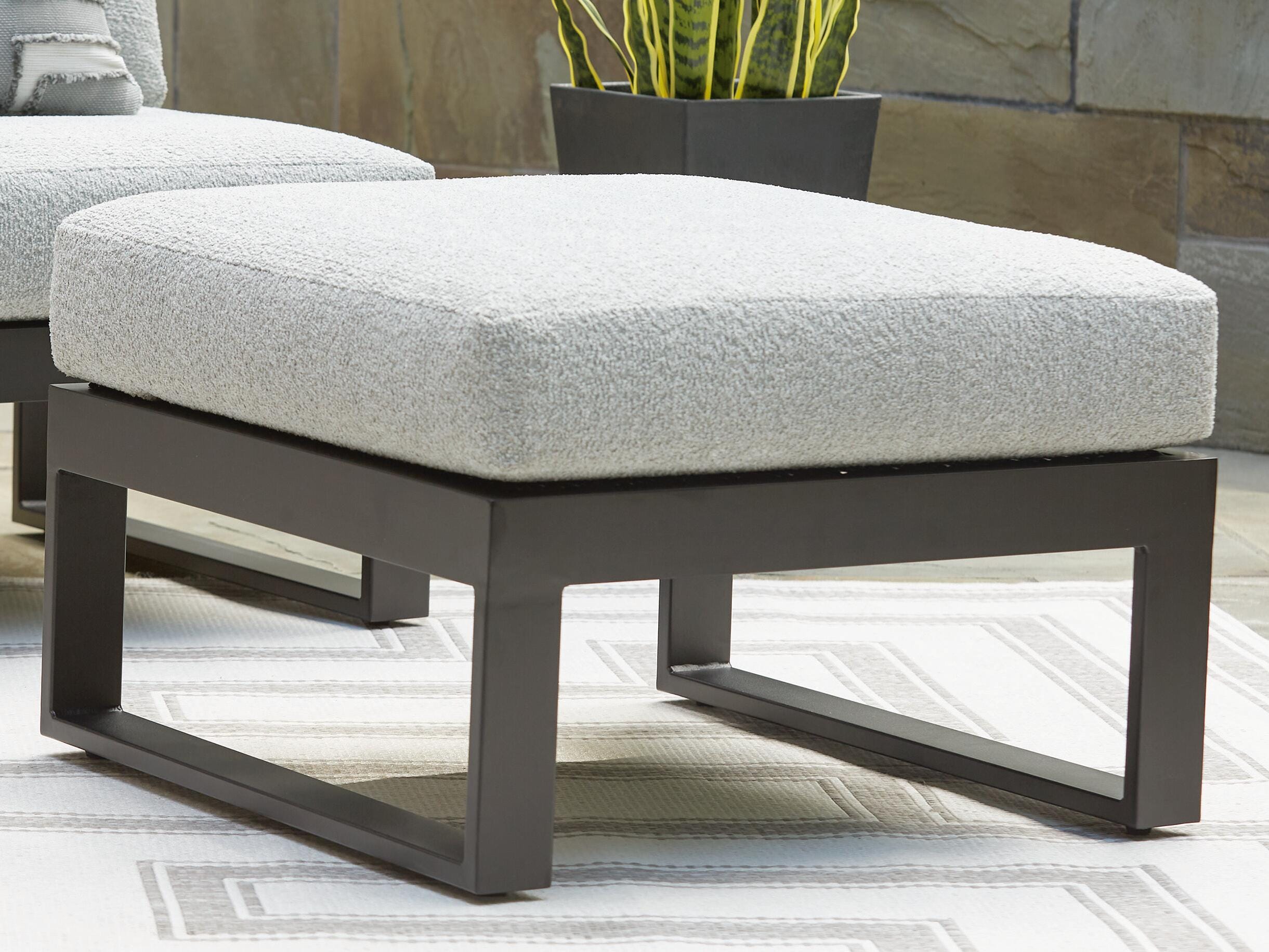 Click here for Beachloft Outdoor Ottoman with Cushion  Black/Gray prices