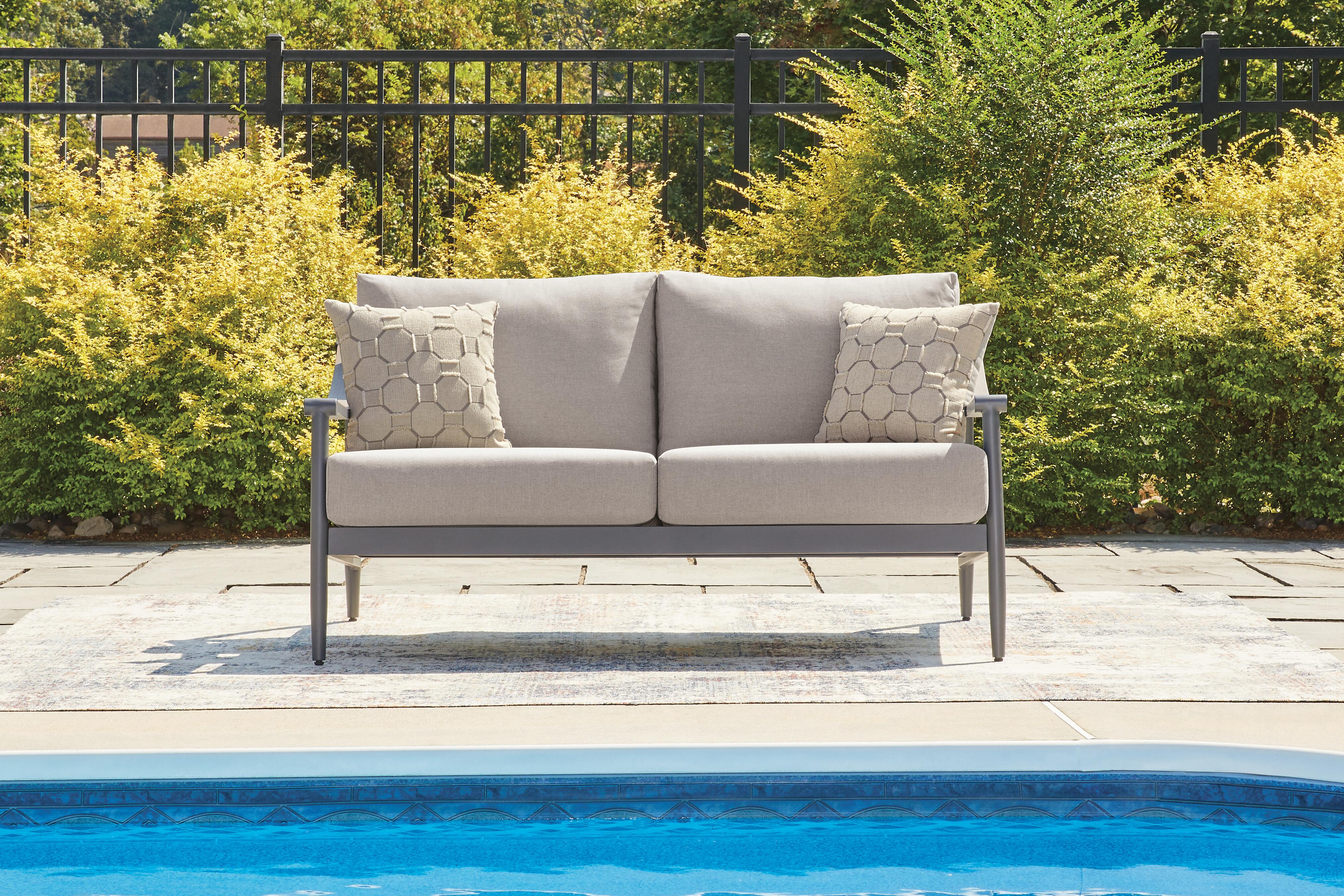 Click here for North Island Outdoor Loveseat with Cushion  Gray prices