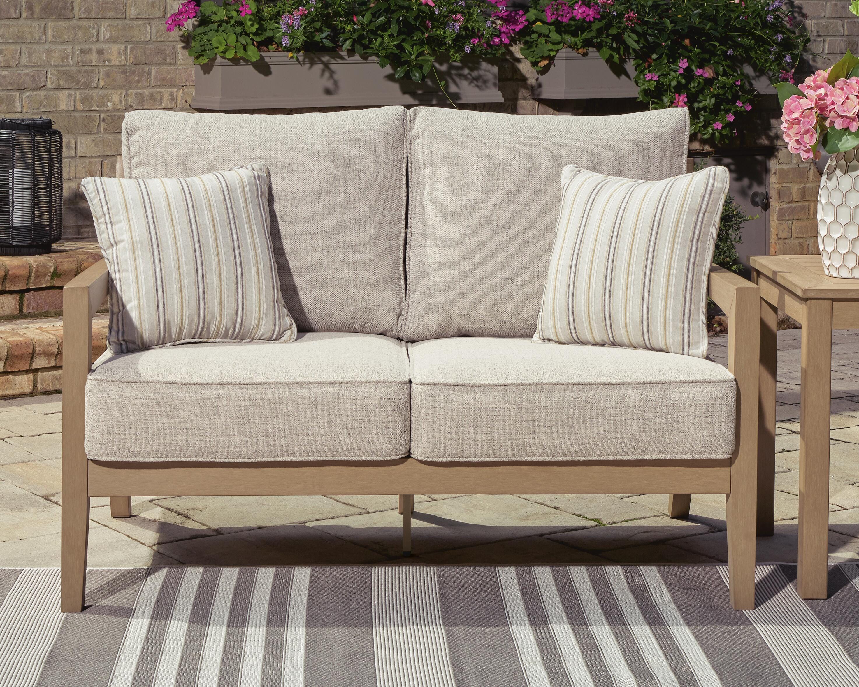 Click here for Hallow Creek Outdoor Loveseat with Cushion  Driftw... prices