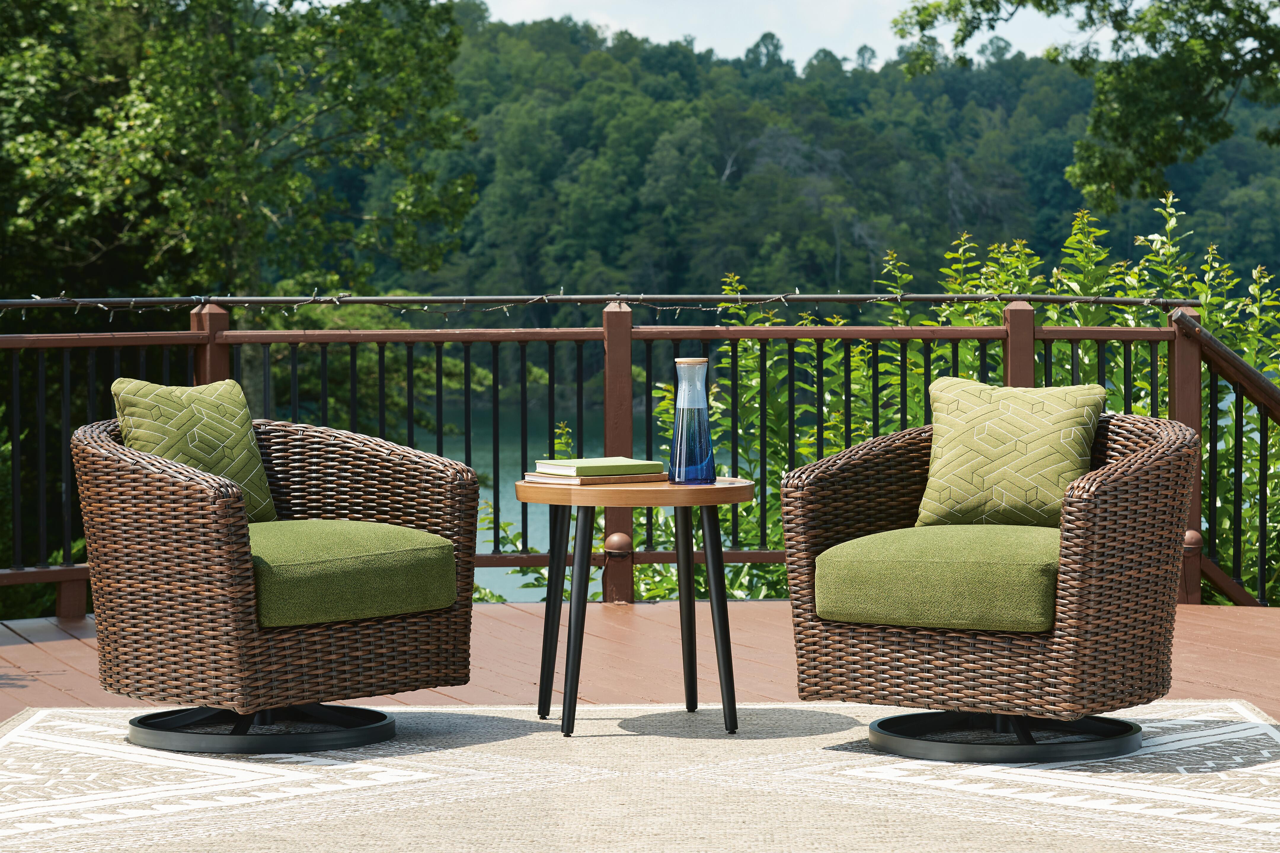 Click here for Horizon Hall 2 Lounge Chairs with End Table  Brown... prices