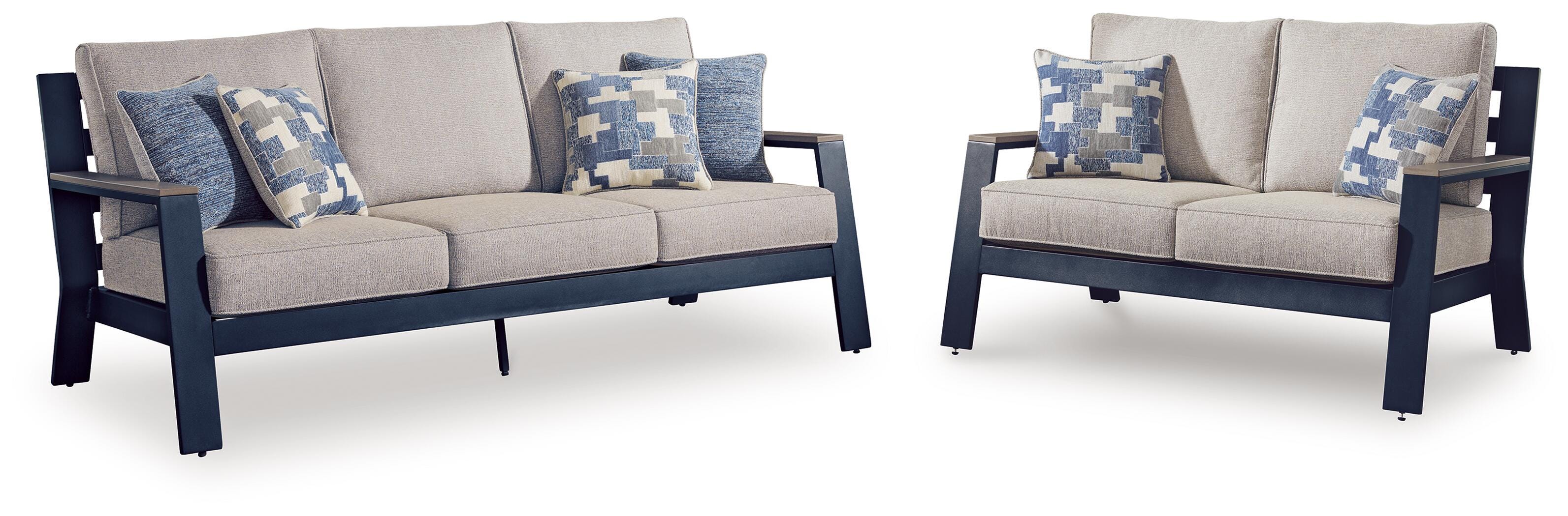 Click here for Mabry Shores Outdoor Sofa and Loveseat  Navy Blue/... prices