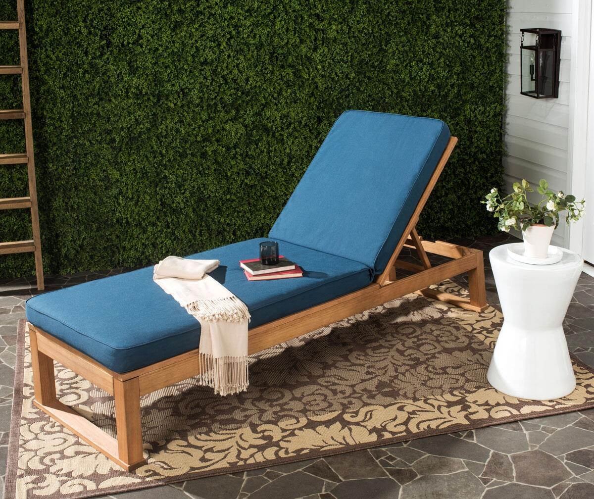 Click here for Safavieh Solano Outdoor Chaise Lounge  Brown/Blue prices