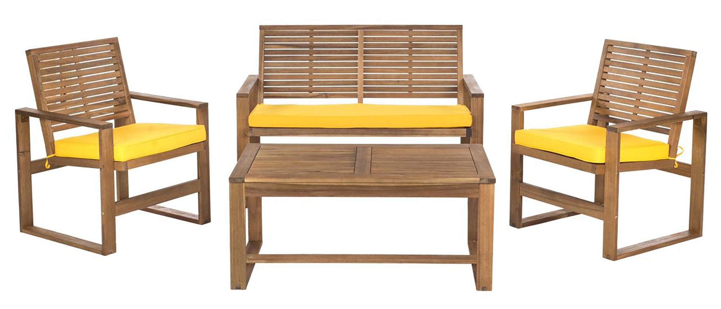 Click here for Ozark 4-Piece Outdoor Set  Brown/Yellow prices