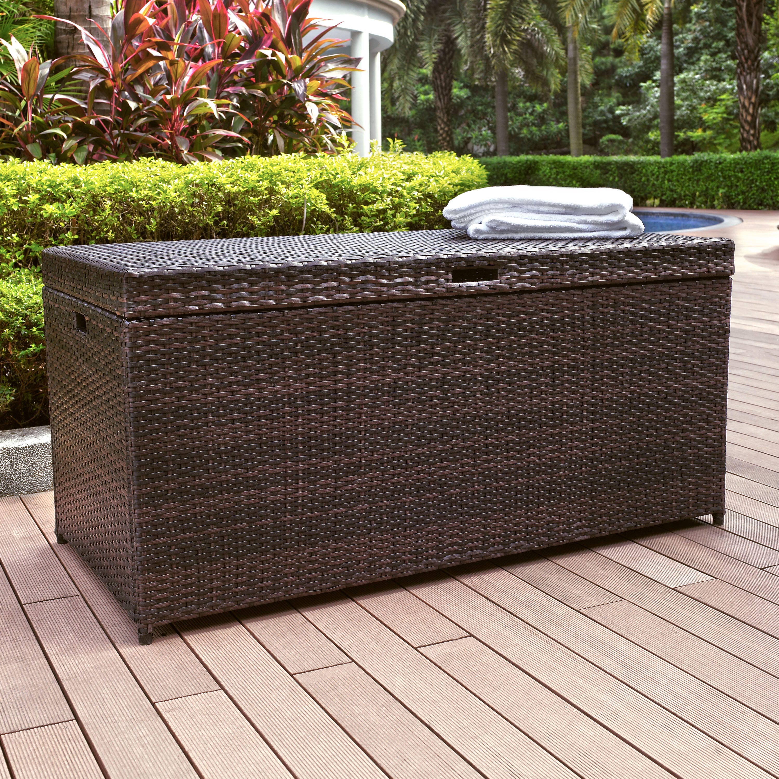Click here for Crosley Palm Harbor Outdoor Storage Bin  Brown prices