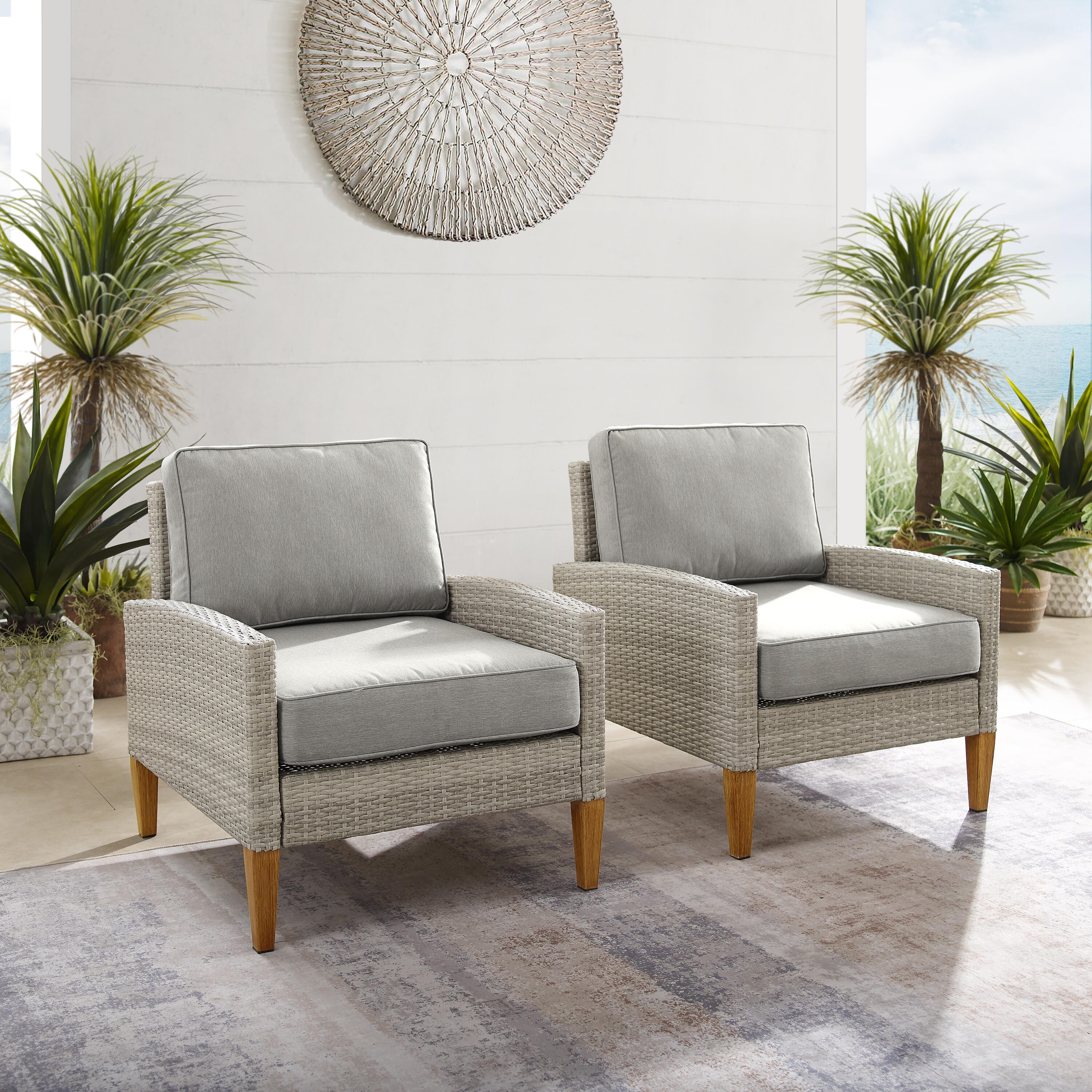 Click here for Capella Outdoor Chair (Set of 2)  Gray prices