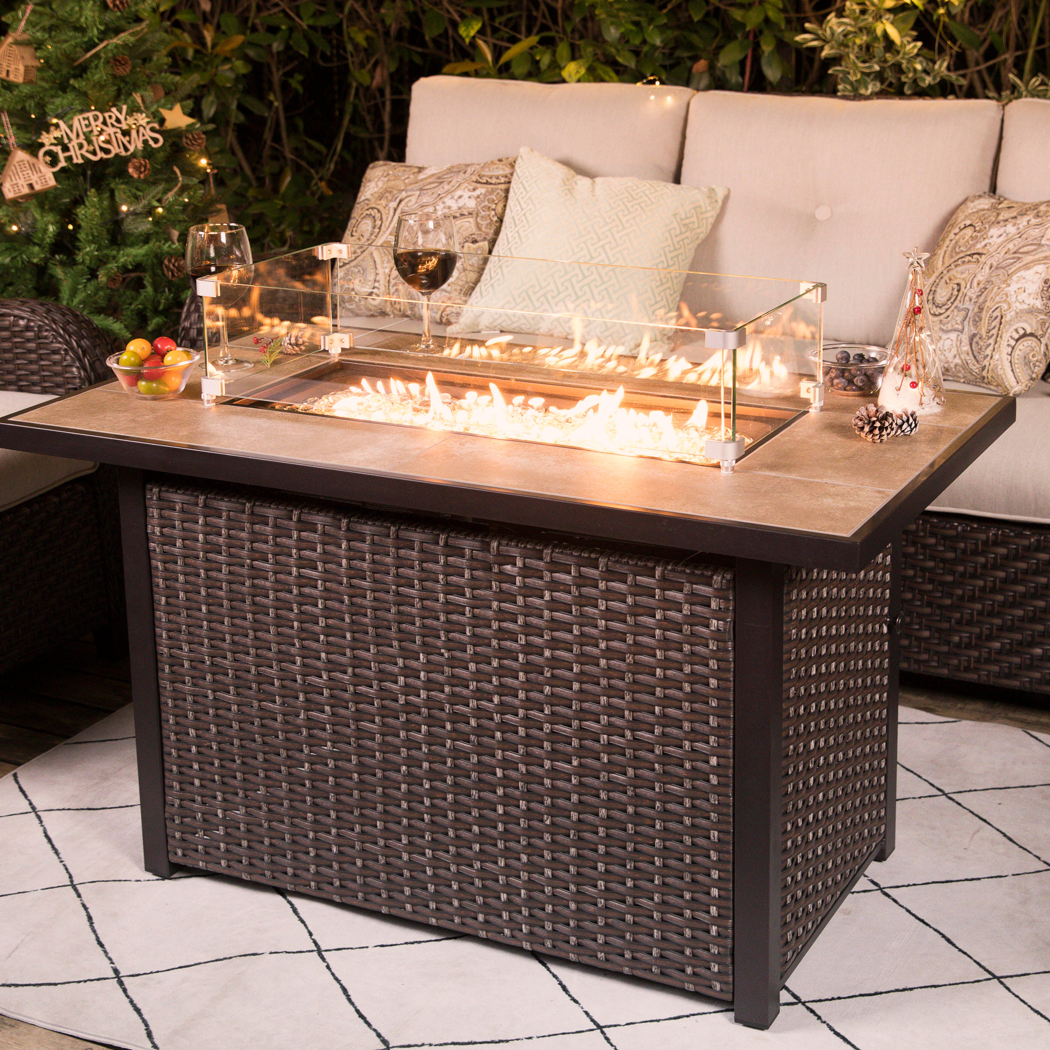 Click here for Nuu Garden Outdoor 43 Fire Pit Table with Glass Wi... prices
