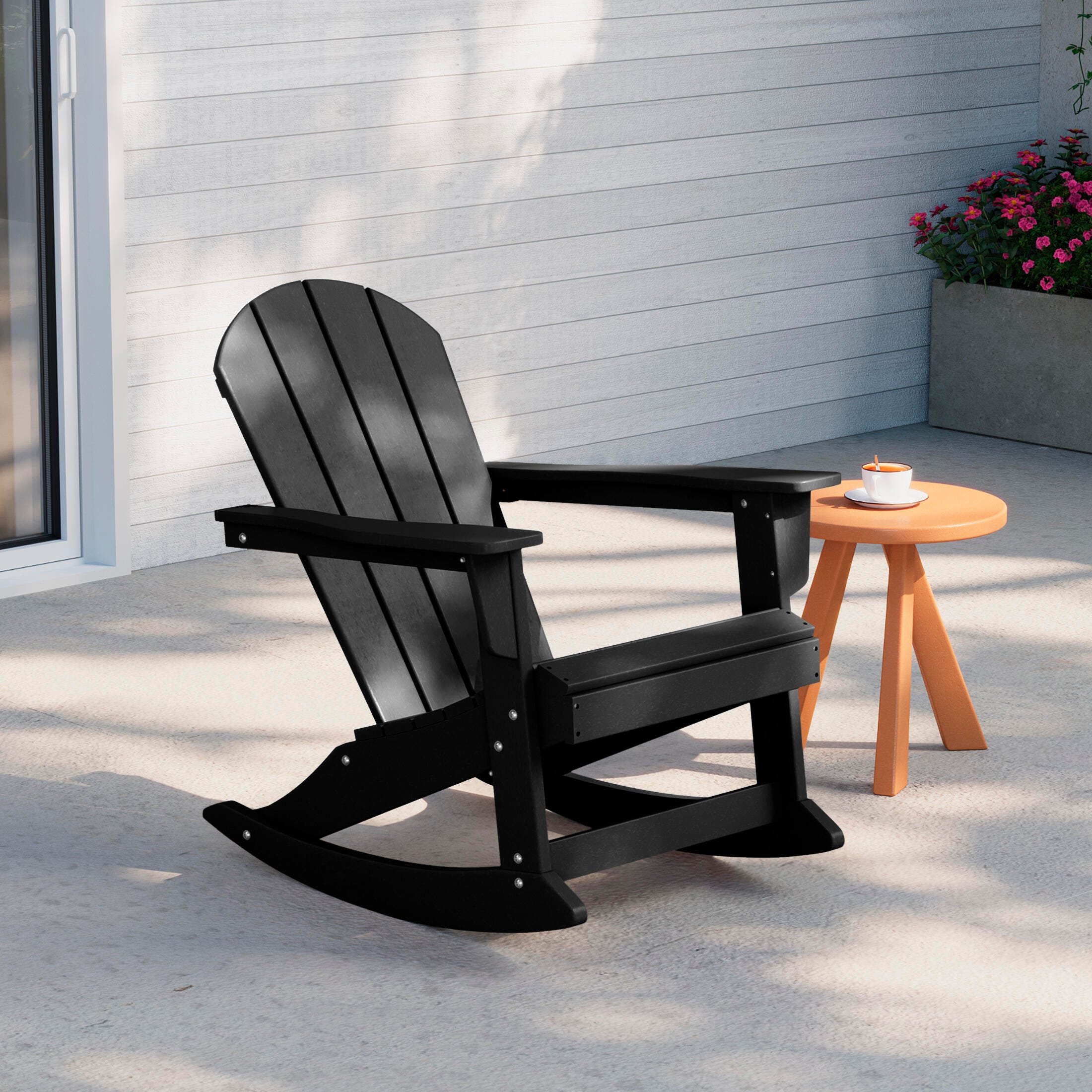 Click here for Venice Outdoor Adirondack Rocking Chair  Black prices