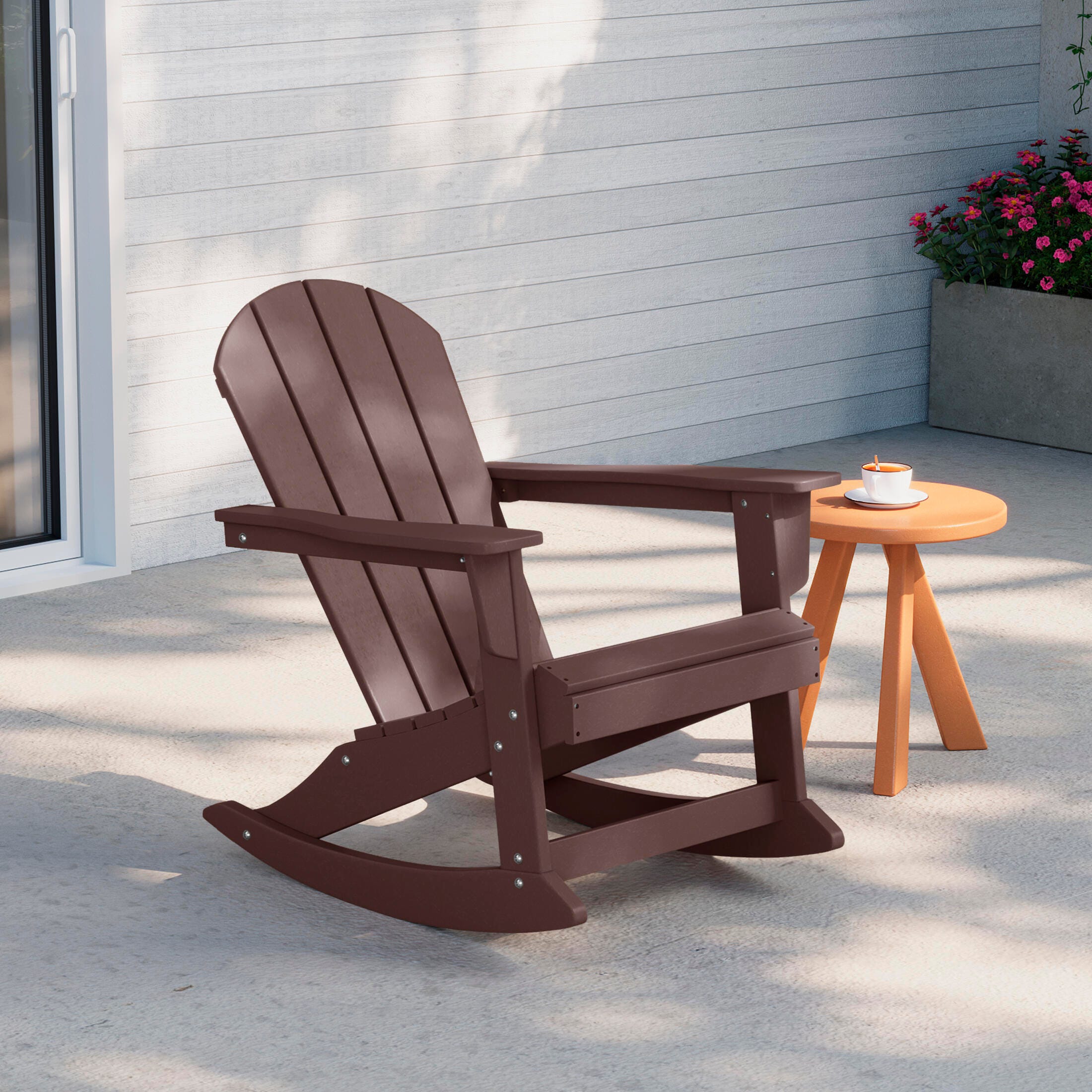 Click here for Venice Outdoor Adirondack Rocking Chair  Dark Brow... prices