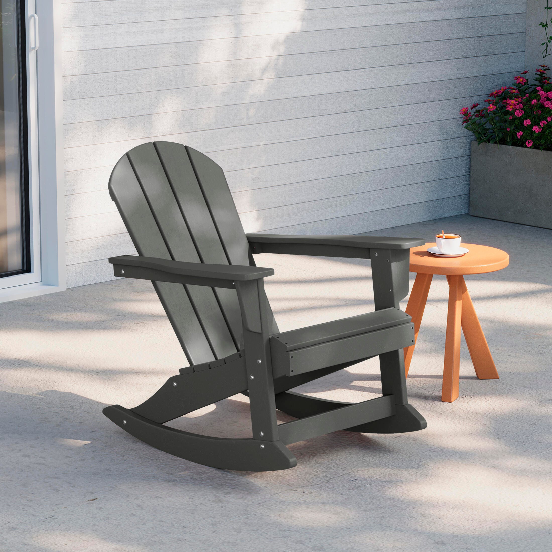 Click here for Venice Outdoor Adirondack Rocking Chair  Gray prices