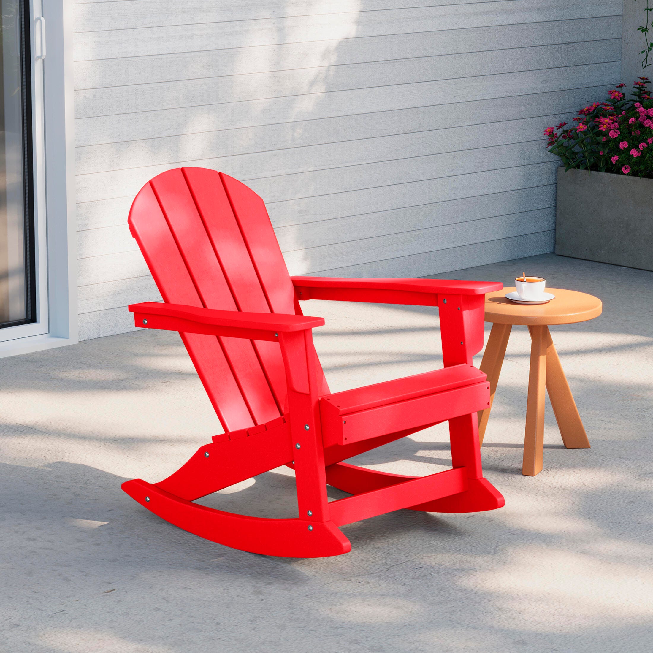 Click here for Venice Outdoor Adirondack Rocking Chair  Red prices
