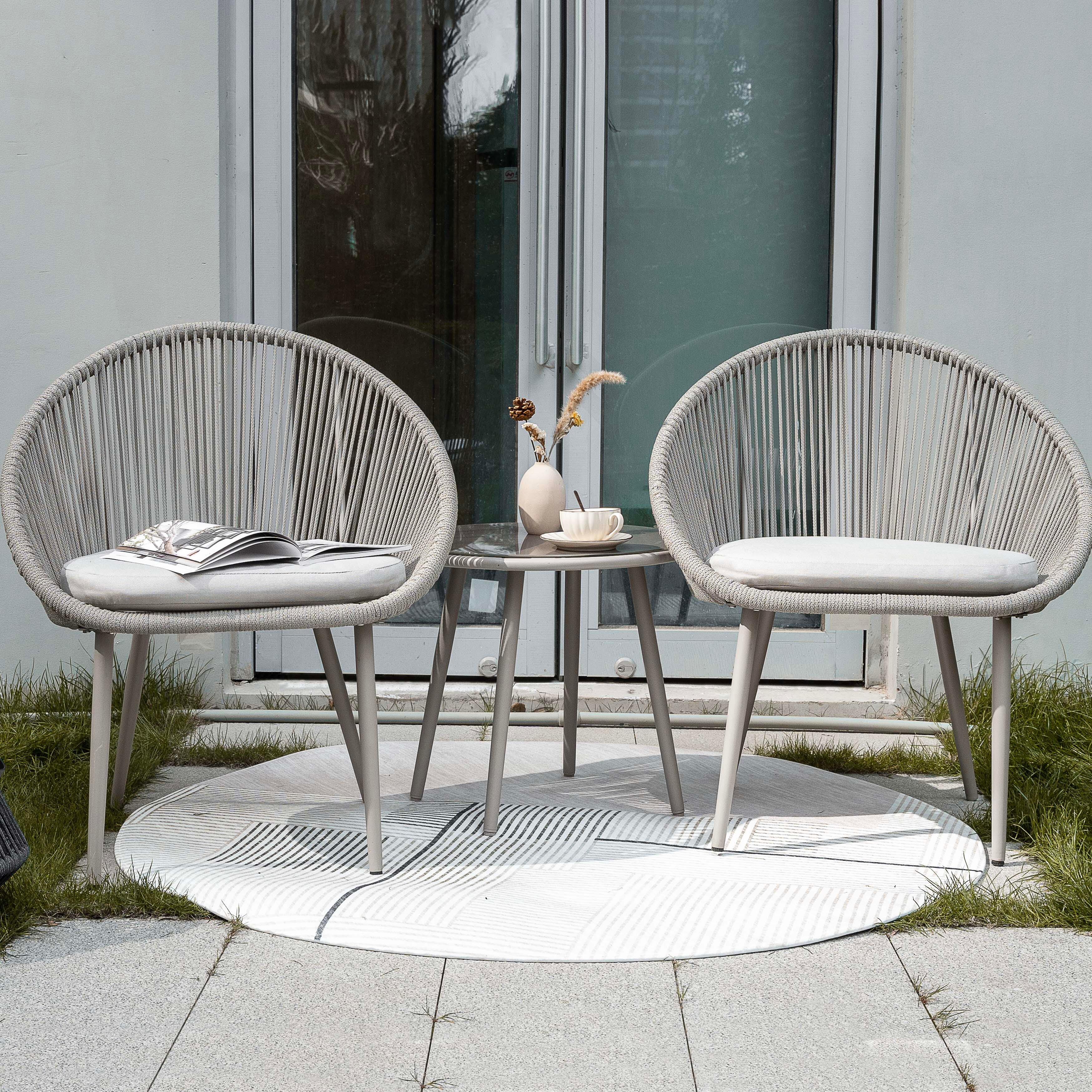 Click here for Nuu Garden 3-Piece Outdoor Bistro Set  Beige prices