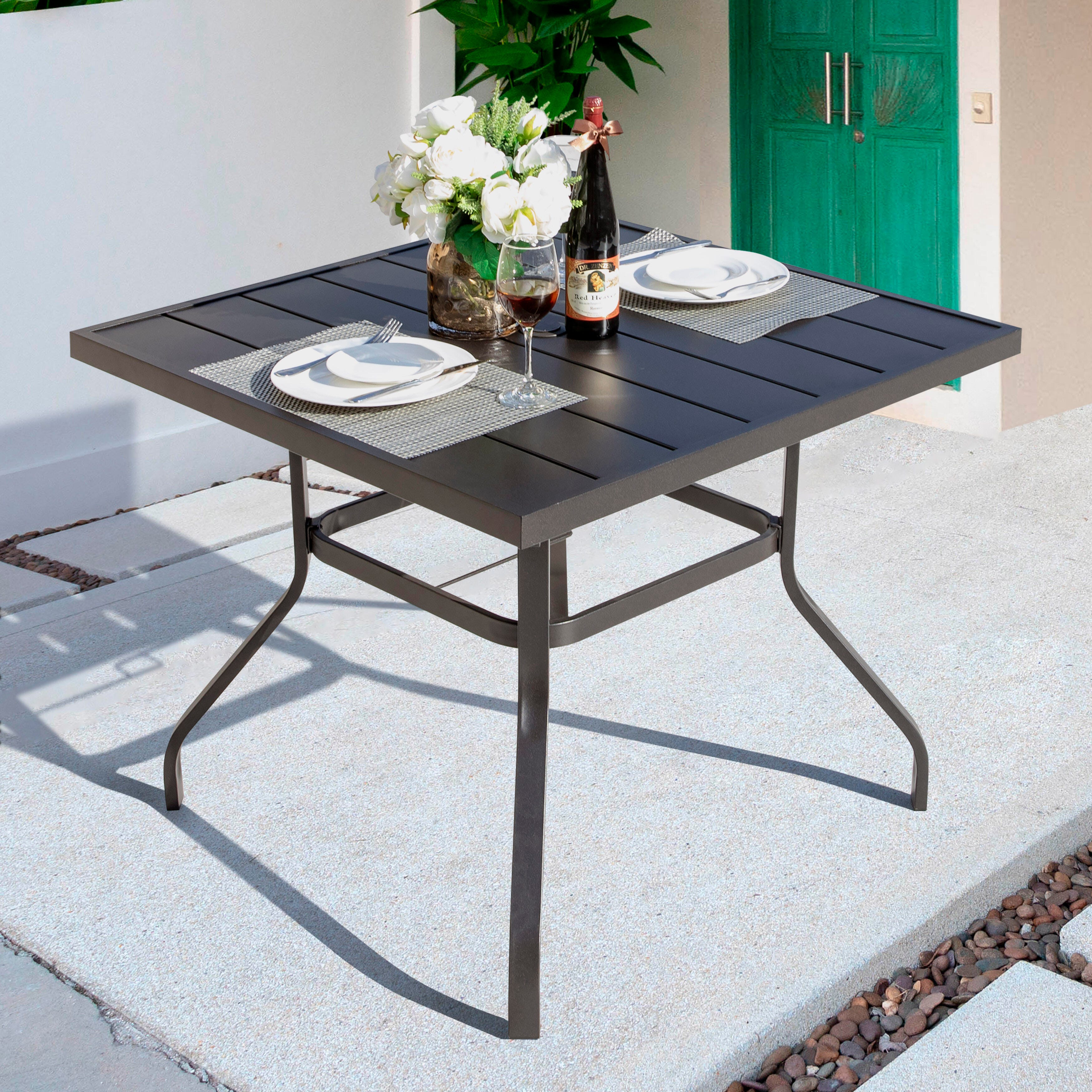 Click here for Nuu Garden Outdoor Square Dining Table  Black prices
