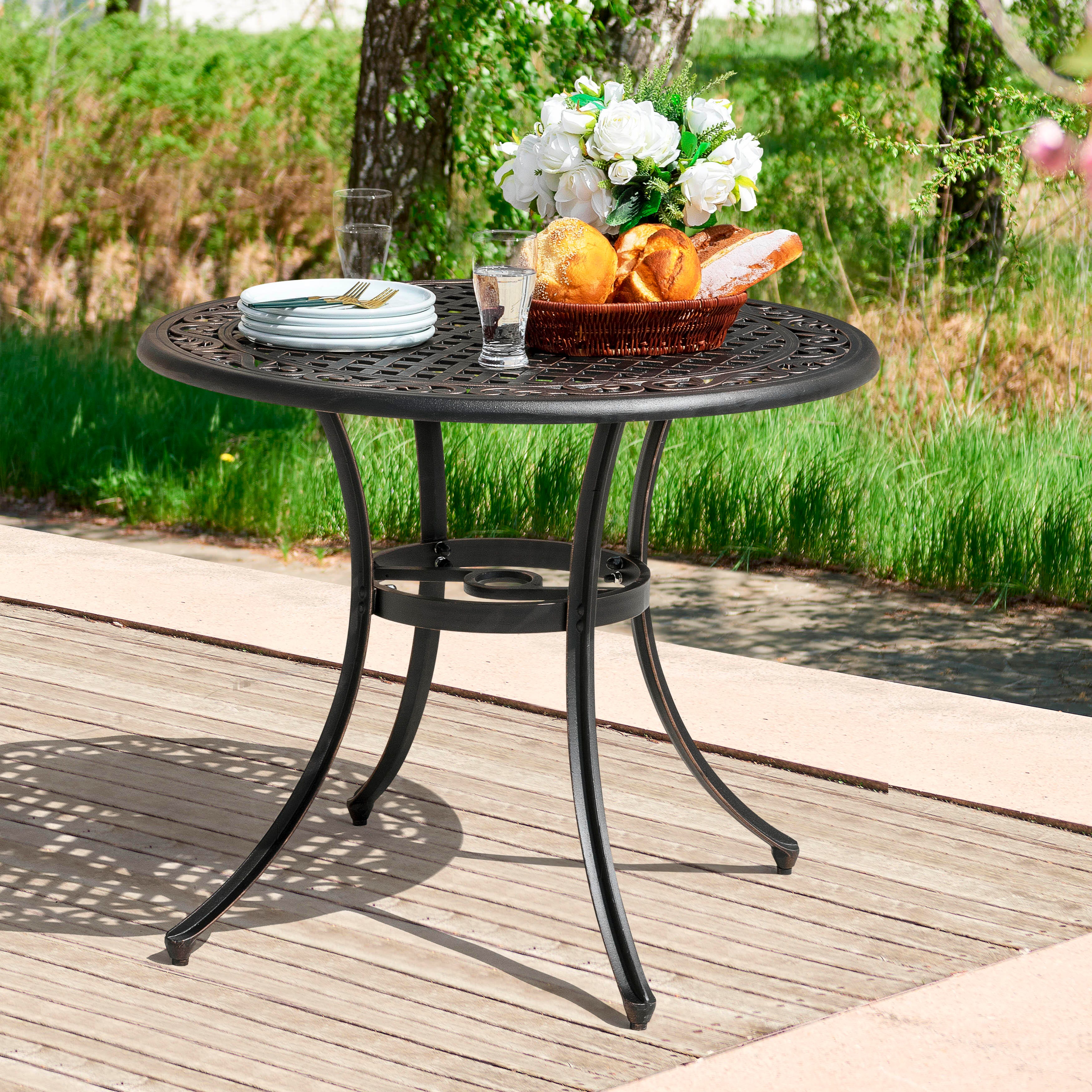 Click here for Nuu Garden 35 Outdoor Round Dining Table  Antique... prices