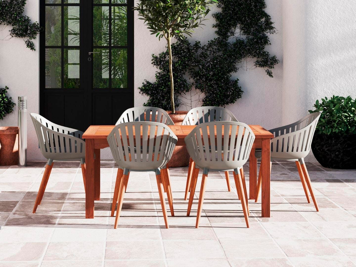 Click here for Amazonia 7-Piece Outdoor Patio Dining Set  Dark Br... prices
