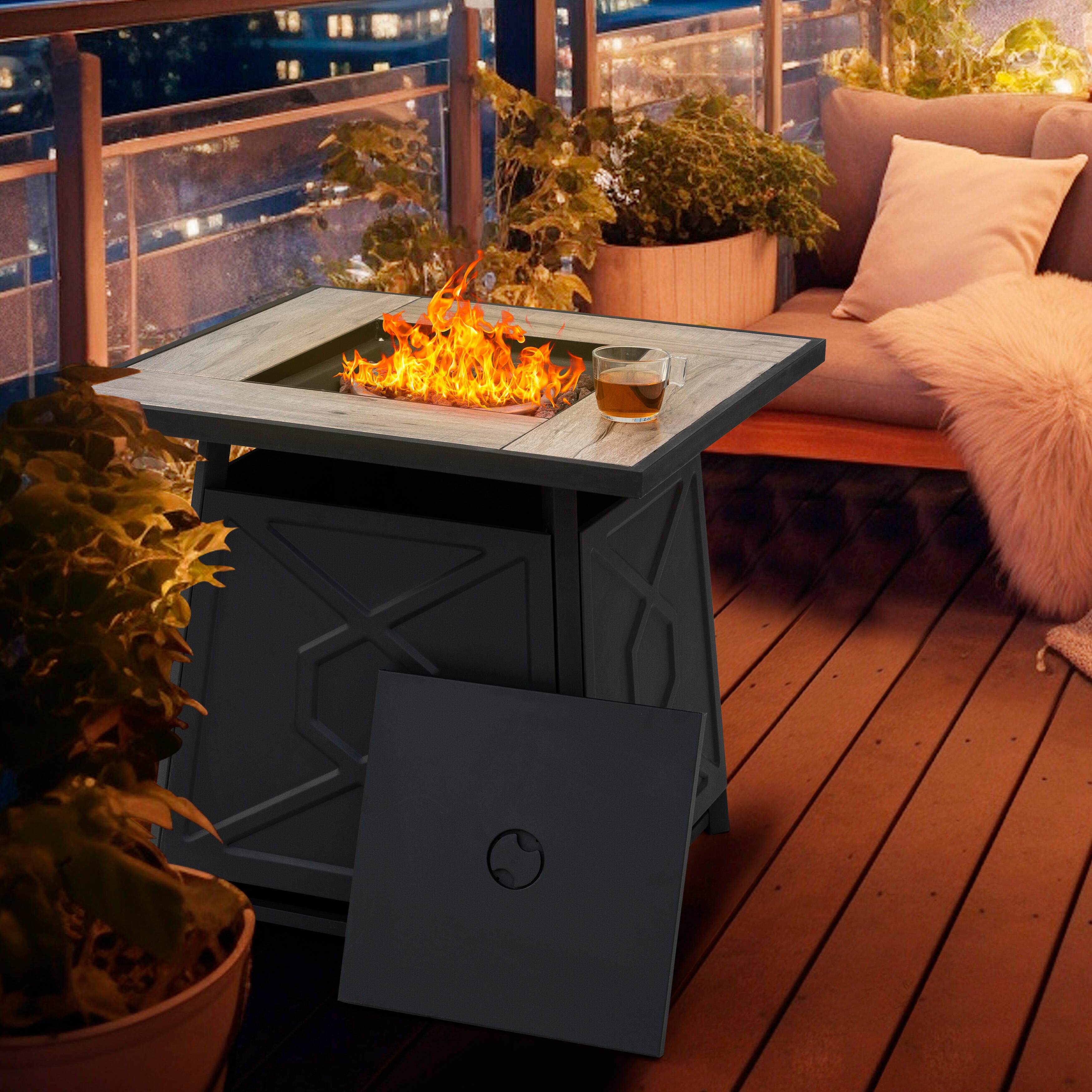 Click here for Nuu Garden Outdoor Fire Pit Table  Black prices
