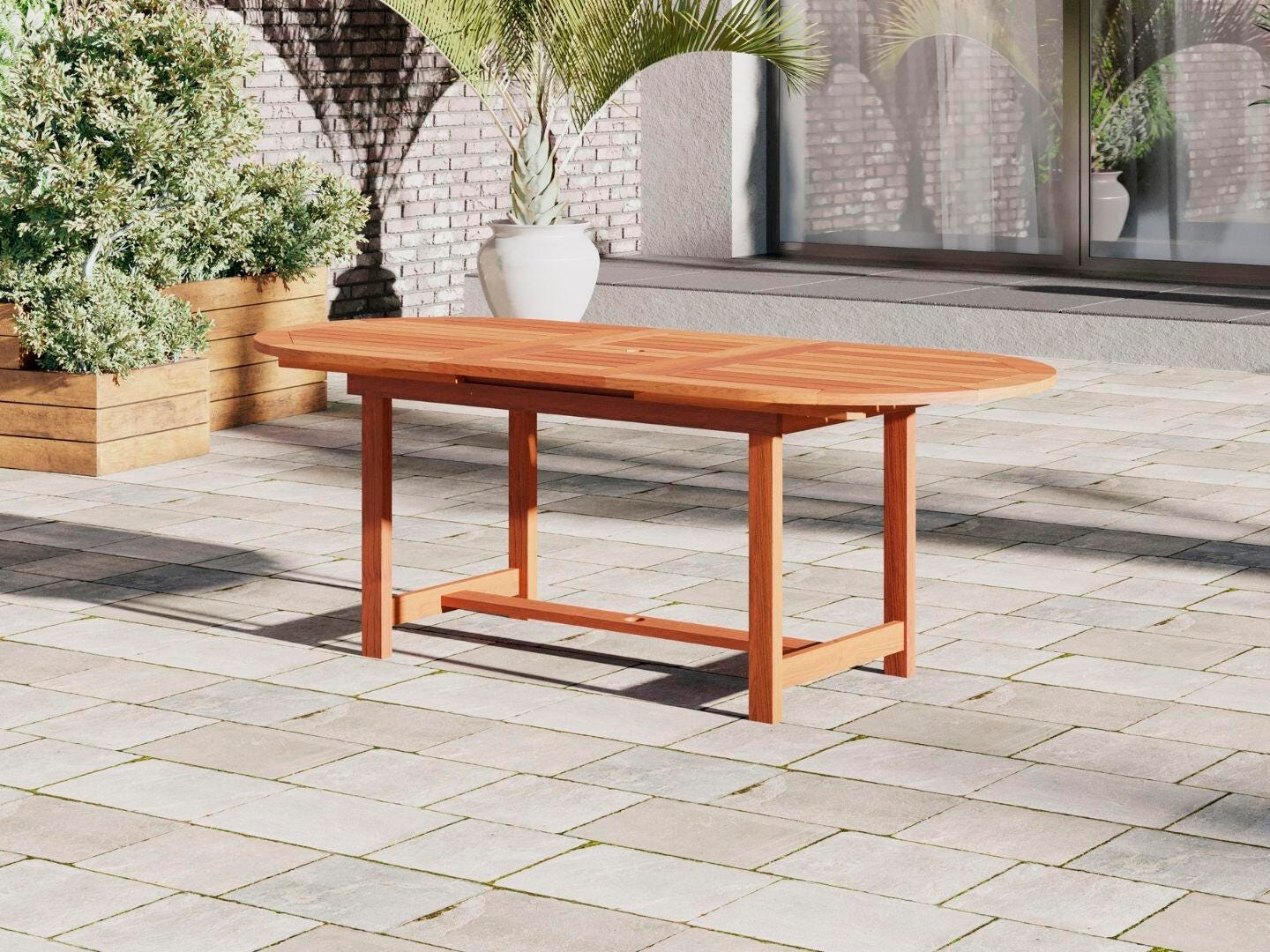 Click here for Amazonia Patio Dining Table  Brown prices