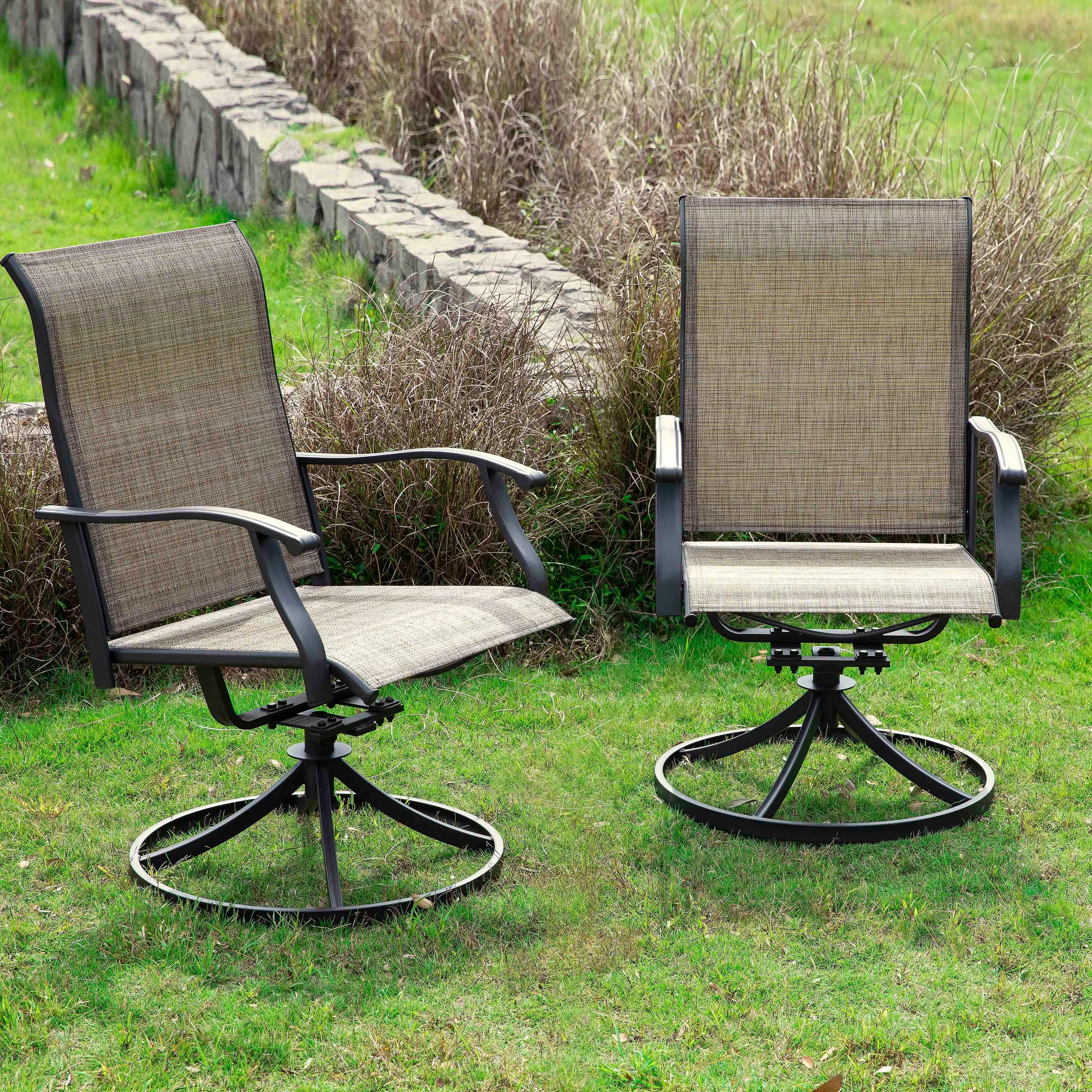 Click here for Nuu Garden Textilene Dining Swivel Chair Set of 2... prices