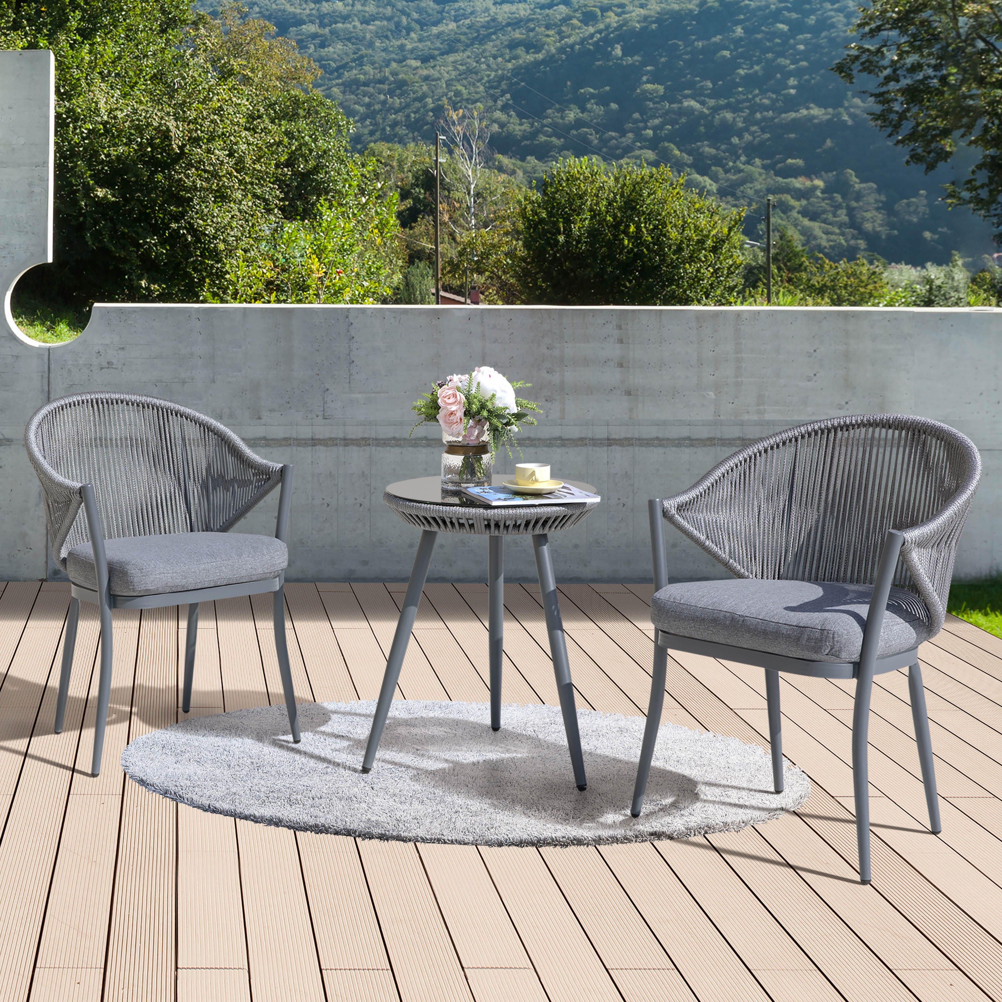 Click here for Nuu Garden 3-Piece Outdoor Bistro Set  Gray prices
