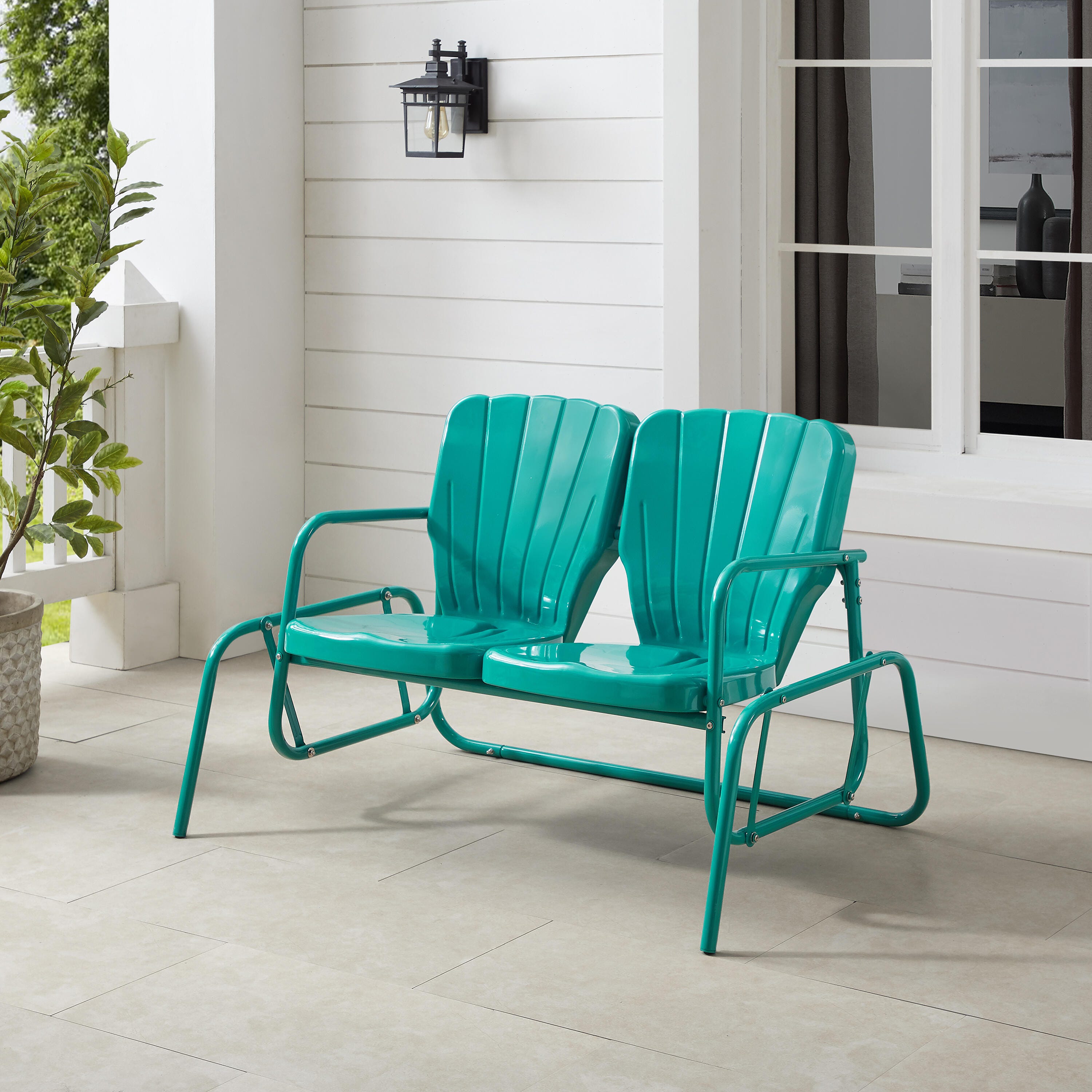Click here for Ridgeland Outdoor Loveseat Glider  Turquoise prices