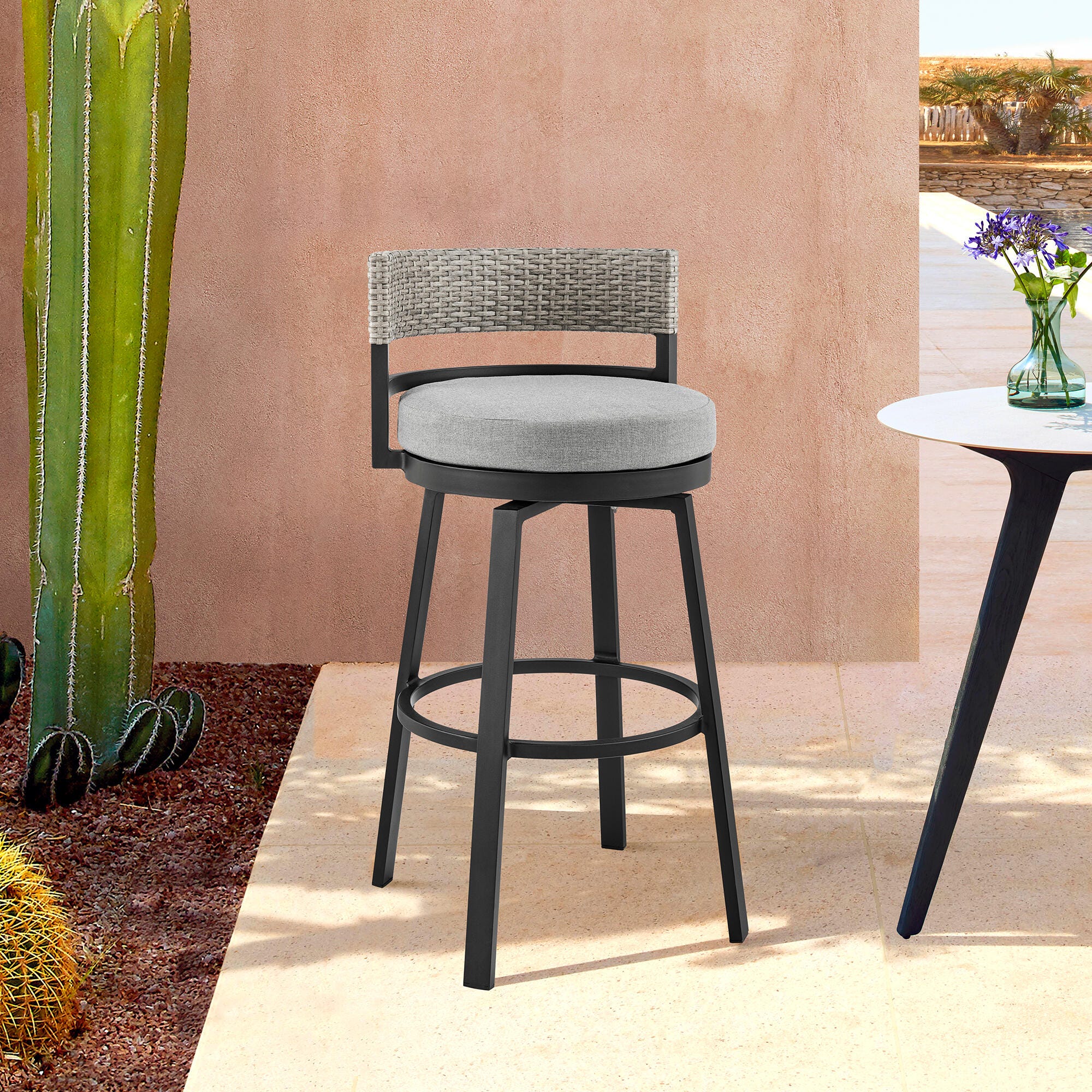 Click here for Encinitas Outdoor Counter Height Bar Stool  Black prices