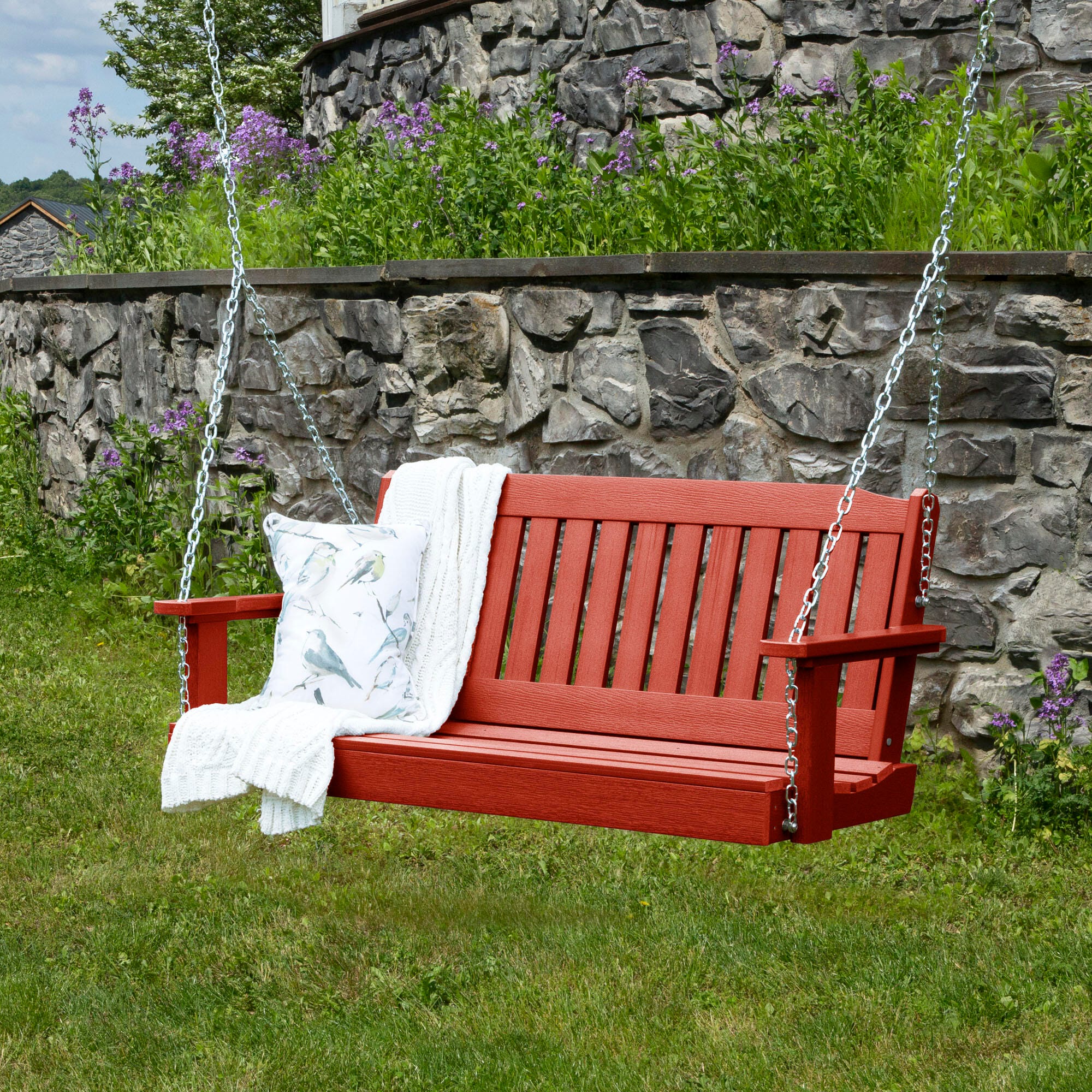 Click here for Highwood USA Lehigh 4-Foot Porch Swing  Rustic Red prices