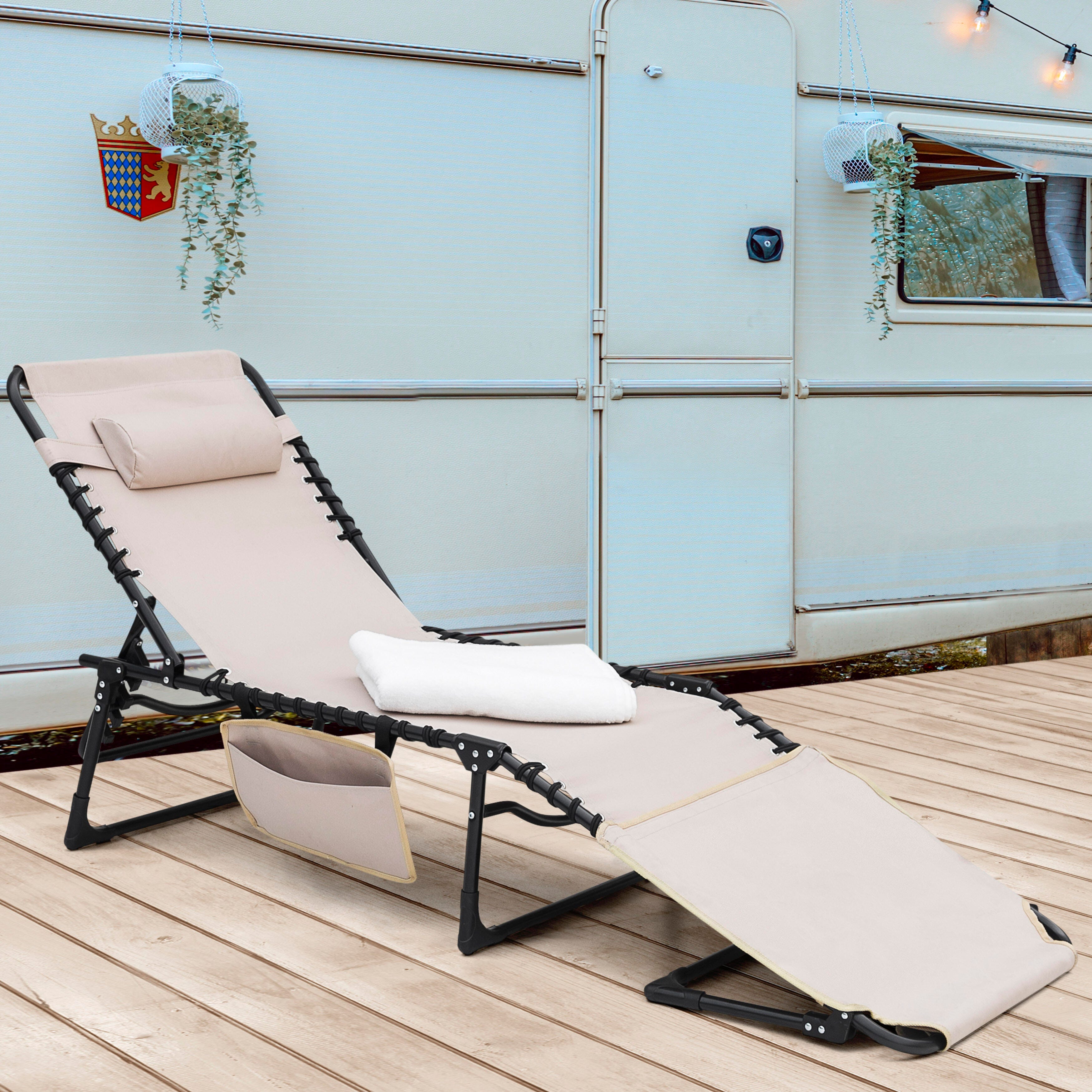 Click here for Nuu Garden Foldable Outdoor Chaise Lounge  Beige prices