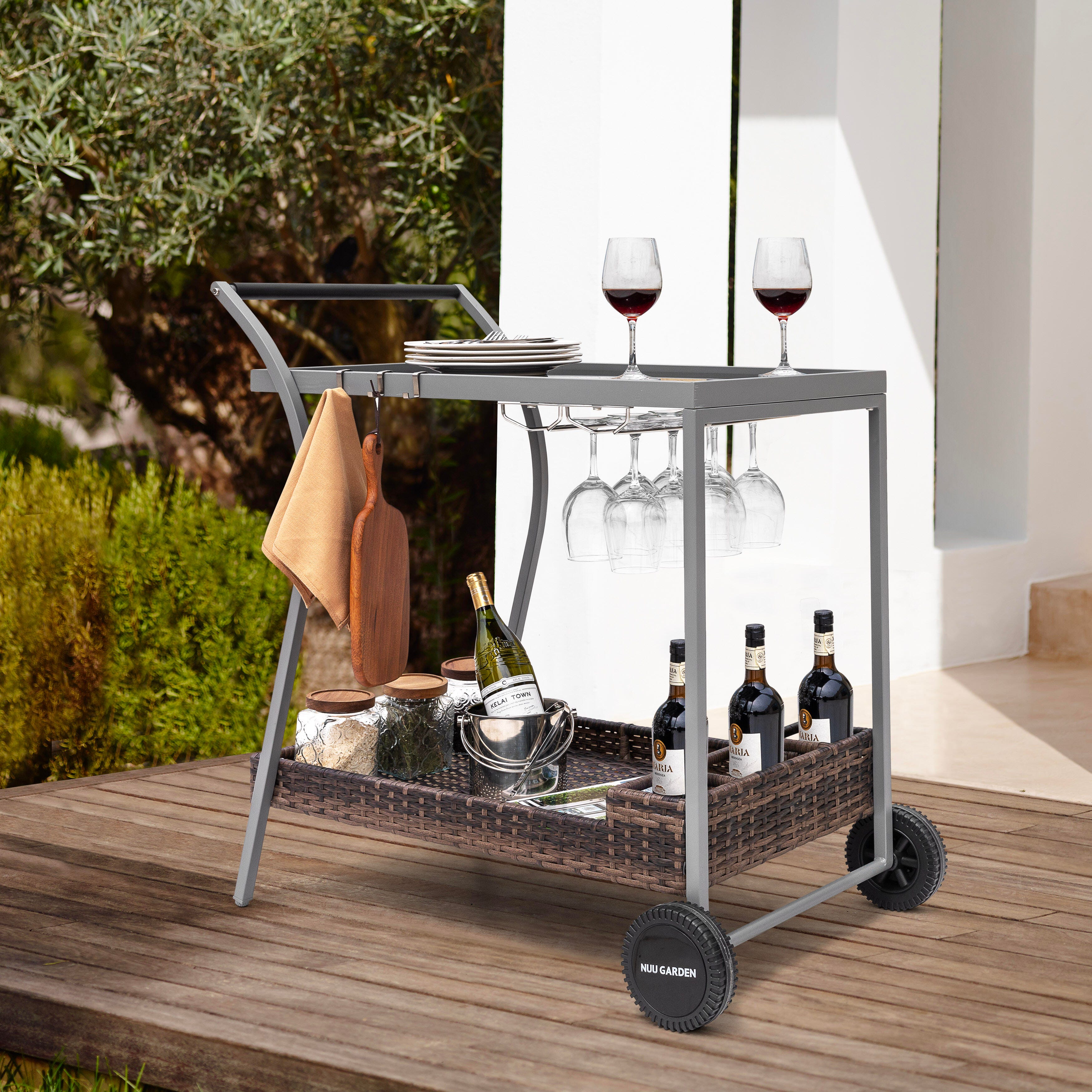 Click here for Nuu Garden Outdoor Bar Cart  Gray prices