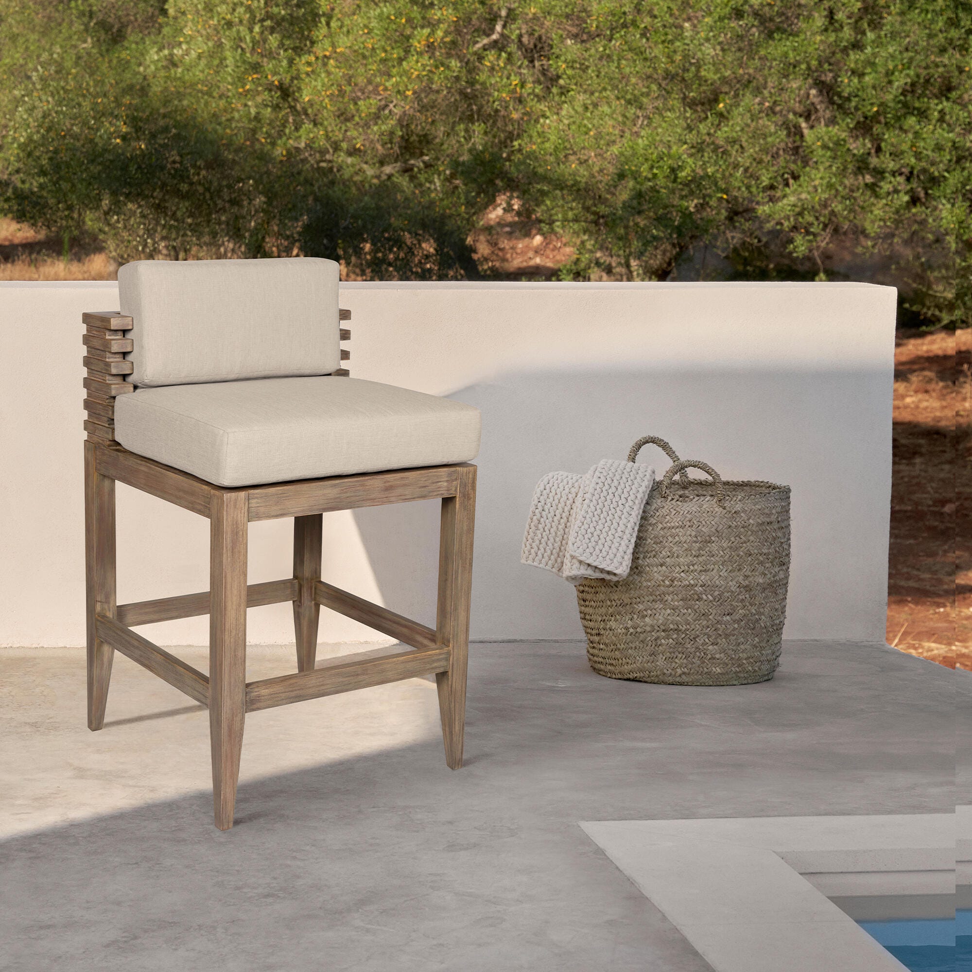Click here for Vivid Outdoor Patio Counter Stool  Taupe prices