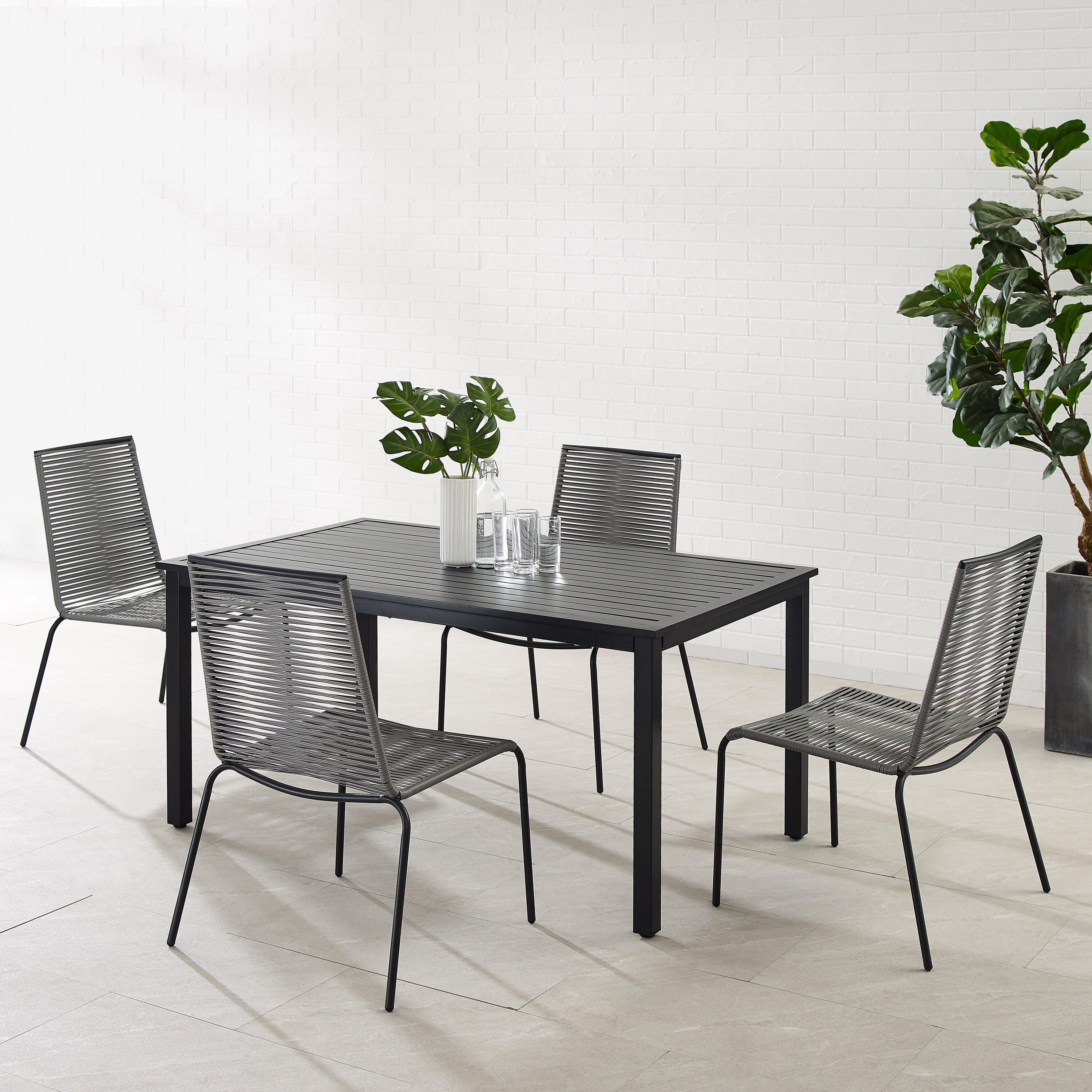 Click here for Fenton Outdoor Dining Table with 4 Chairs  Gray prices