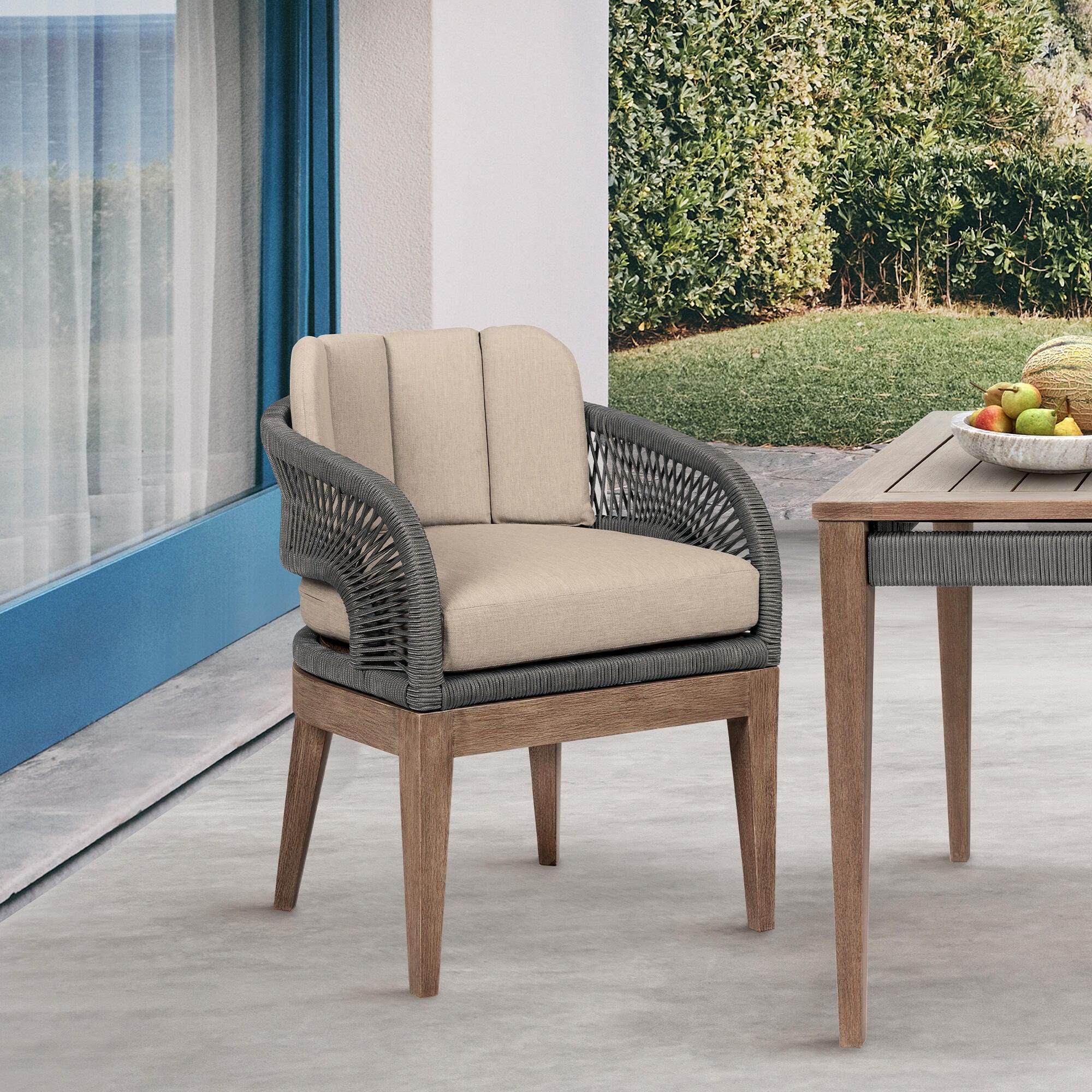 Click here for Orbit Outdoor Patio Dining Chair  Taupe prices