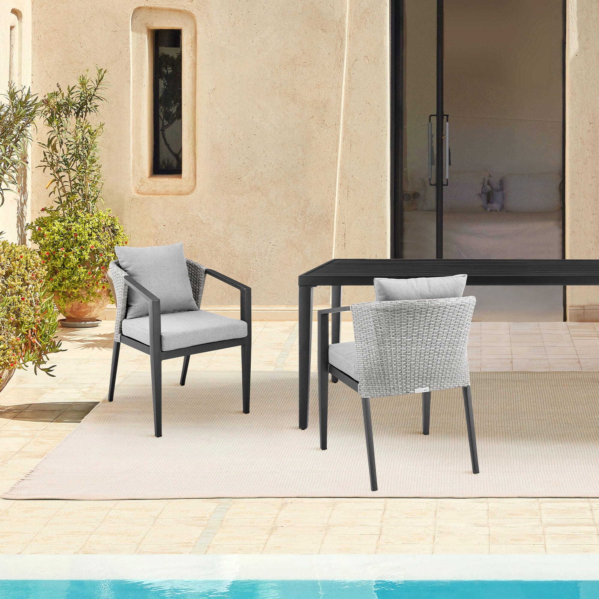 Click here for Palma Outdoor Patio Dining Chairs (Set of 2)  Dark... prices