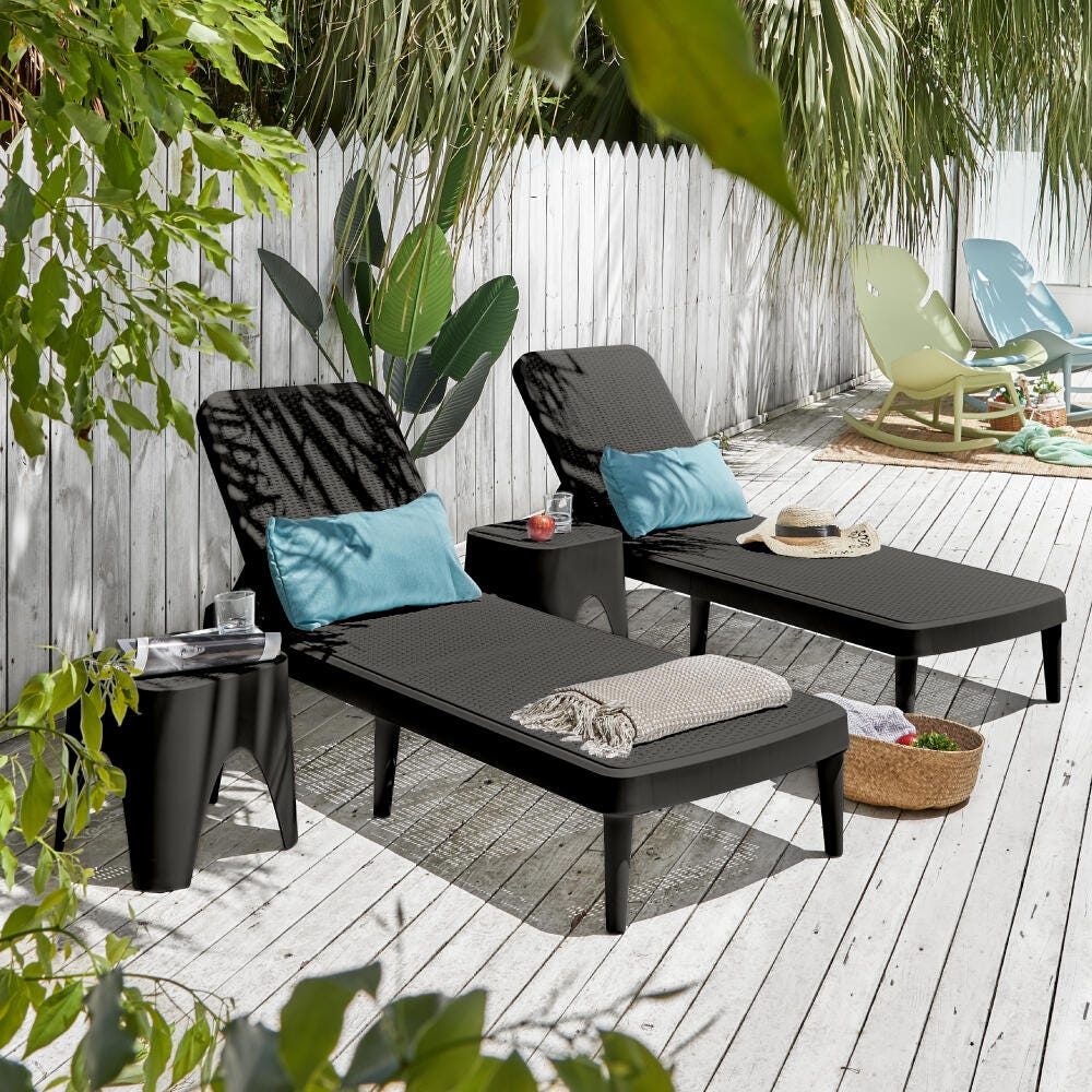 Click here for Tahiti Outdoor Chaise Lounge  Black prices