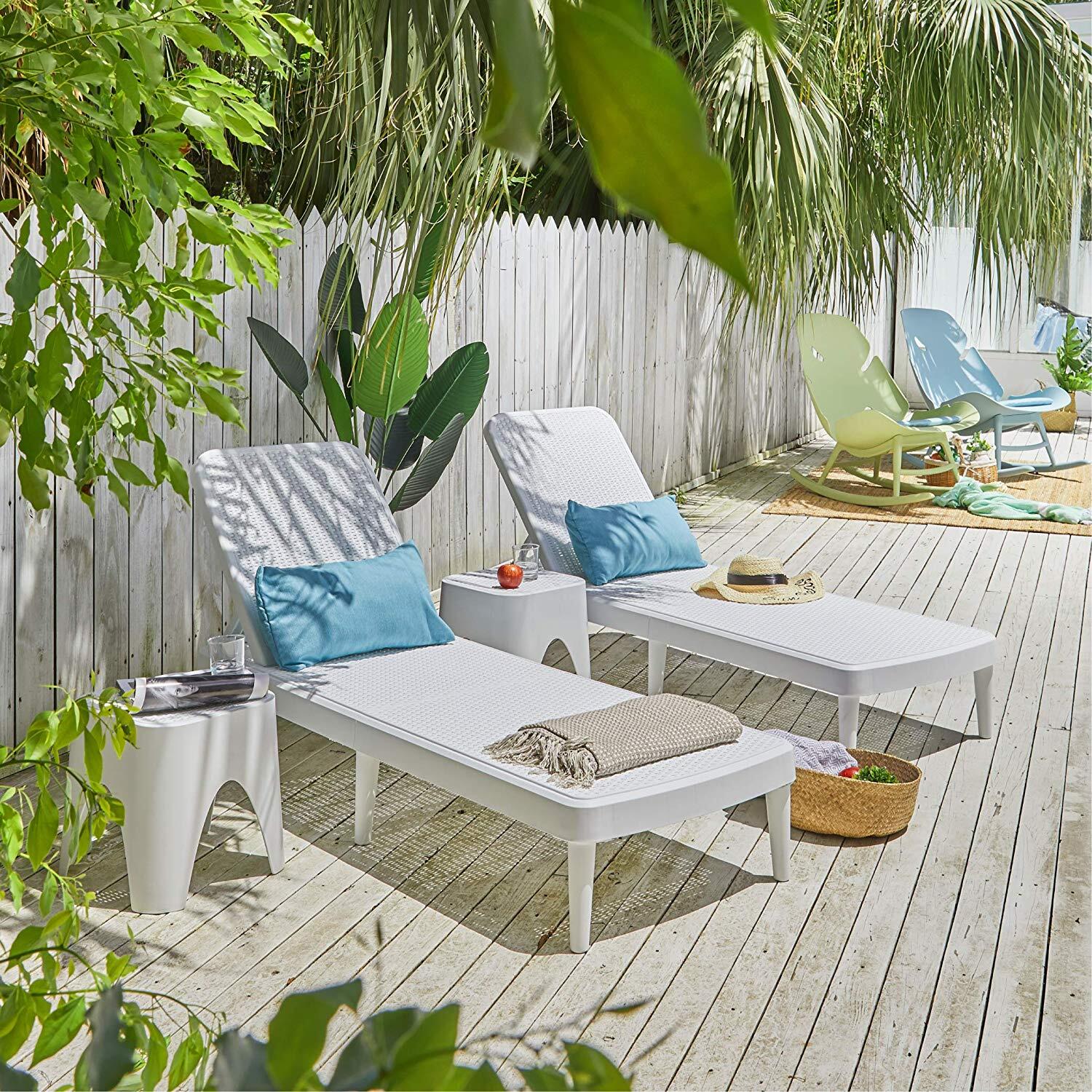 Click here for Tahiti Outdoor Chaise Lounge  White prices