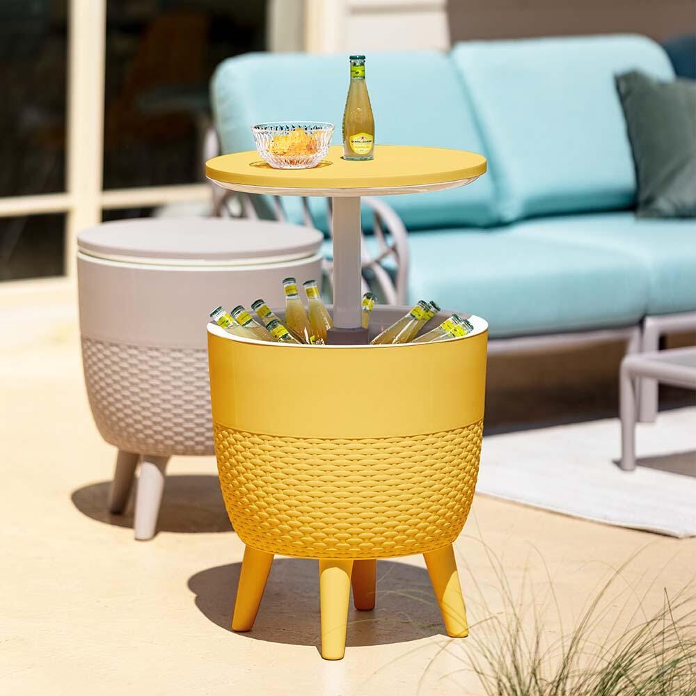 Click here for Cancun 2-in-1 Outdoor Cooler Side Table  Gold prices