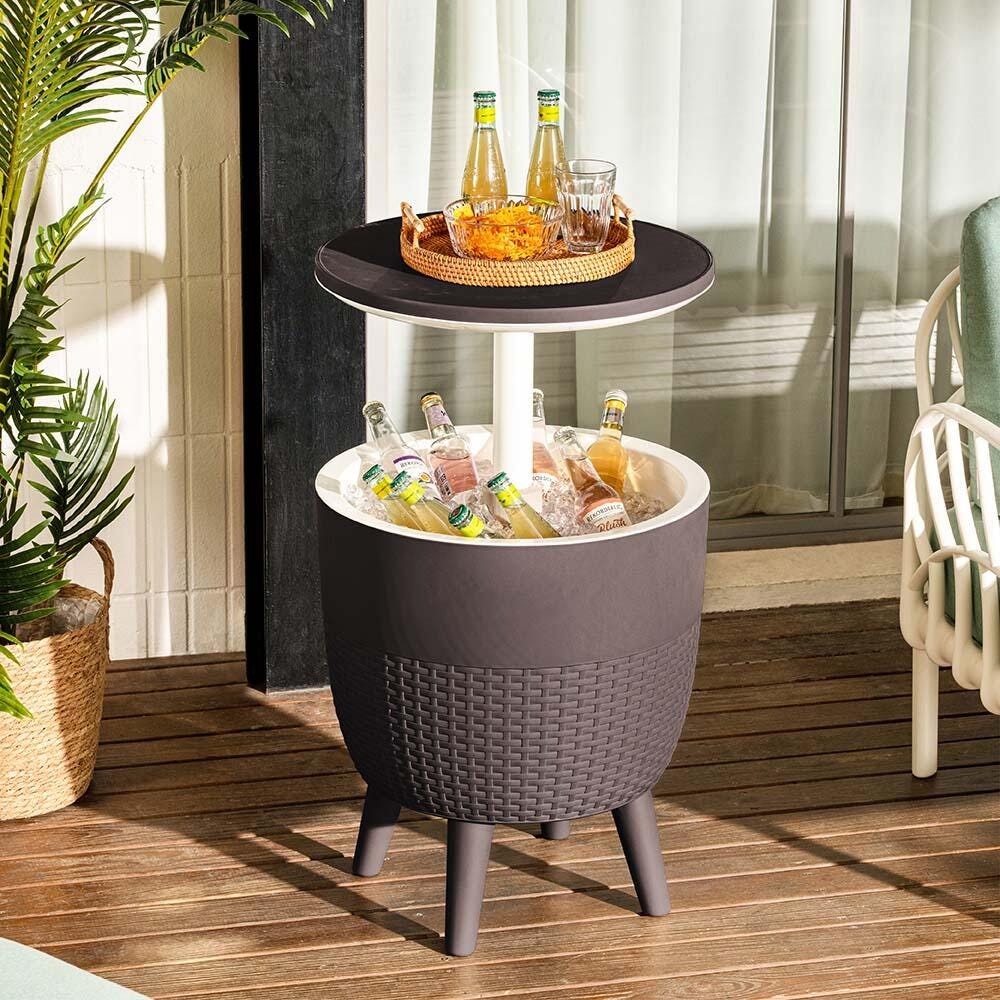 Click here for Cancun 2-in-1 Outdoor Cooler Side Table  Brown prices