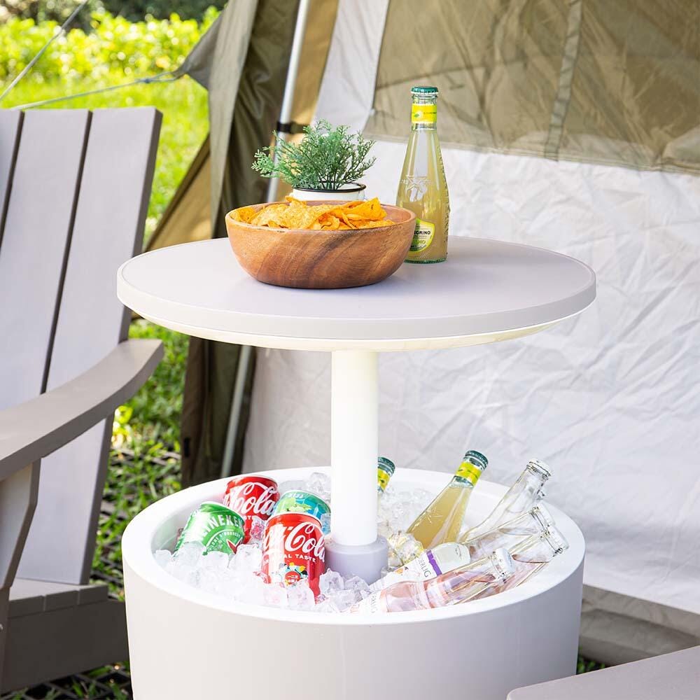 Click here for Cancun 2-in-1 Outdoor Cooler Side Table  White prices