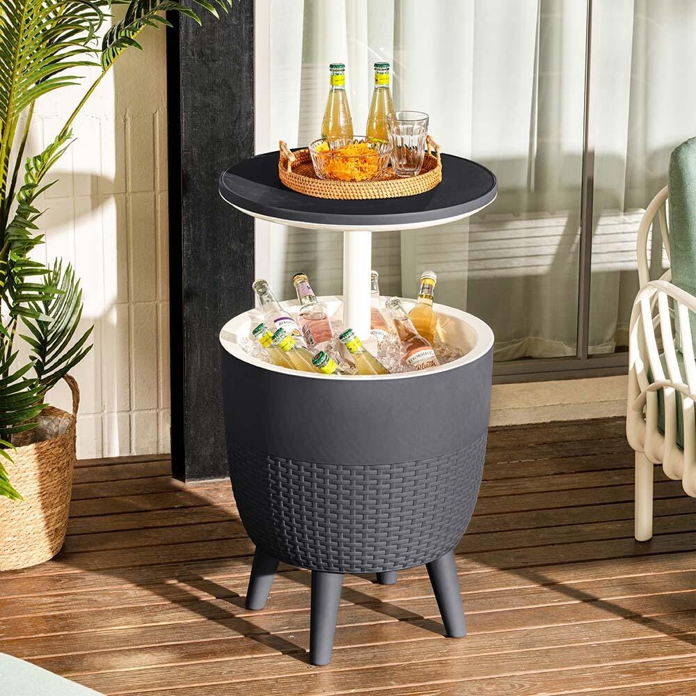 Click here for Cancun 2-in-1 Outdoor Cooler Side Table  Black prices