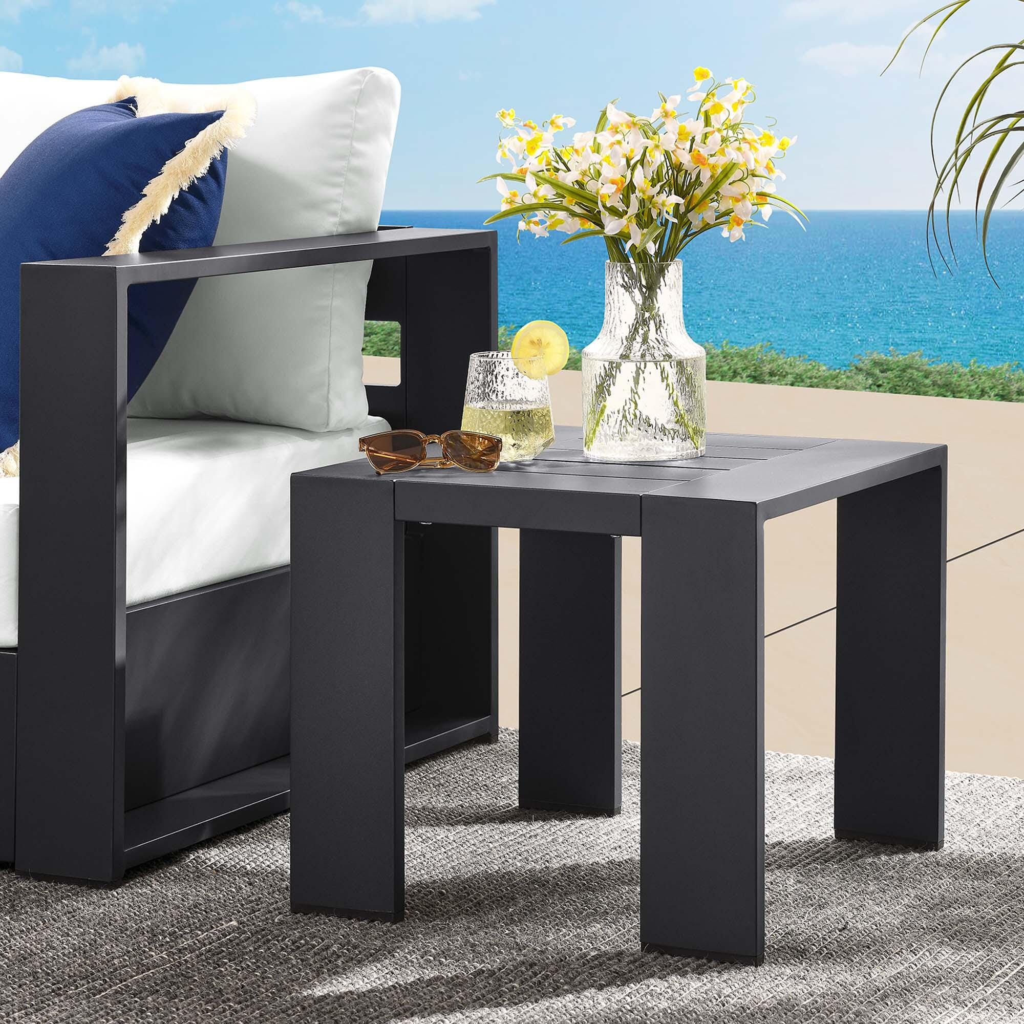 Click here for Modway Tahoe Outdoor End Table  Gray prices