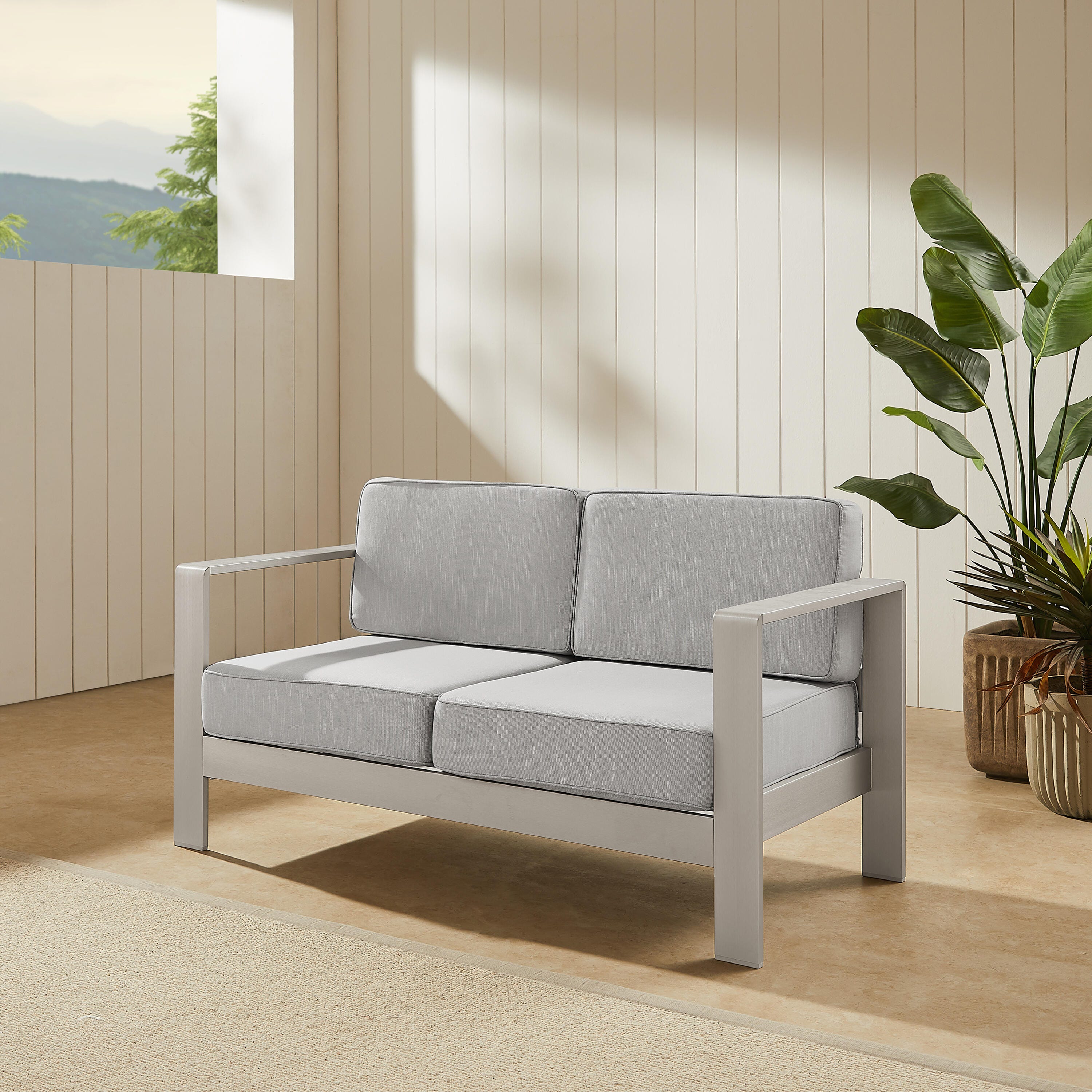 Click here for Linon Rosemary Outdoor Loveseat  Grey prices
