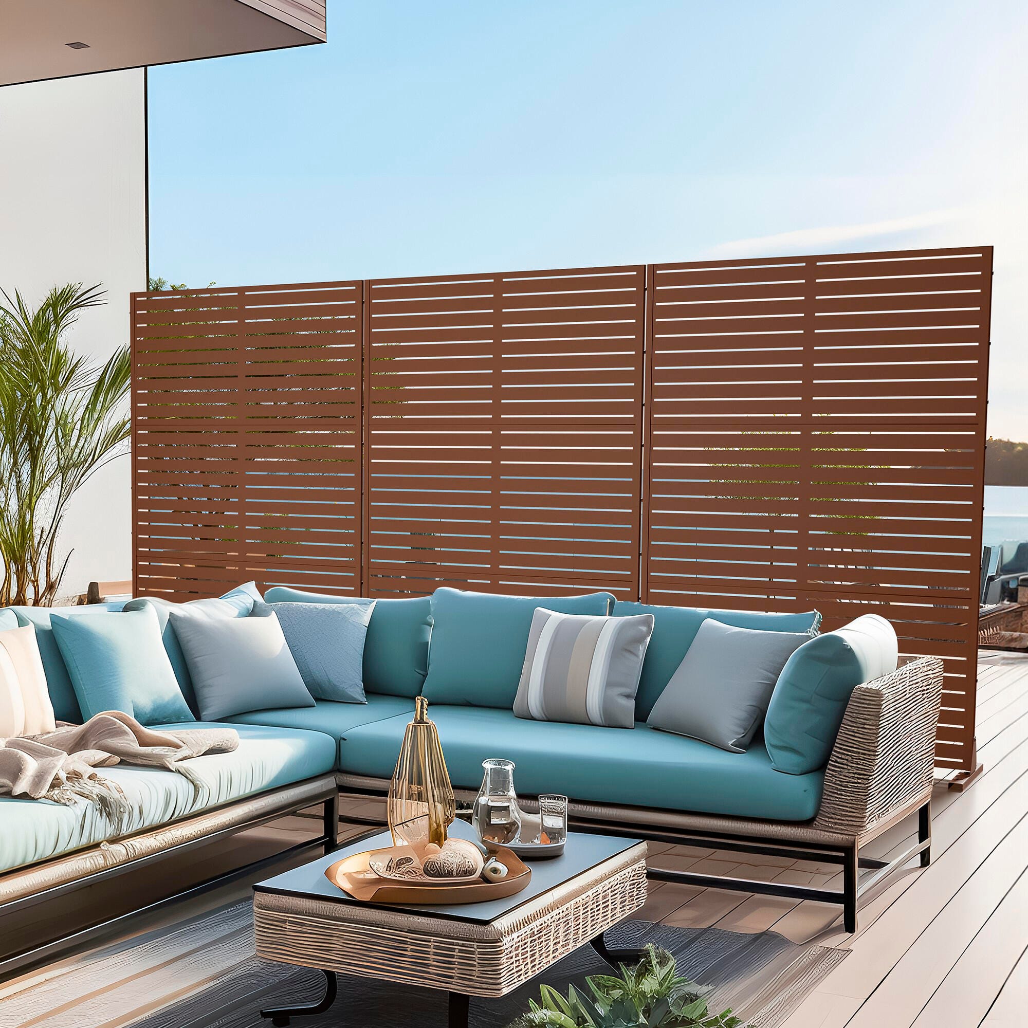 Click here for TranquilBreeze 73 Outdoor Privacy Screen  Brown prices