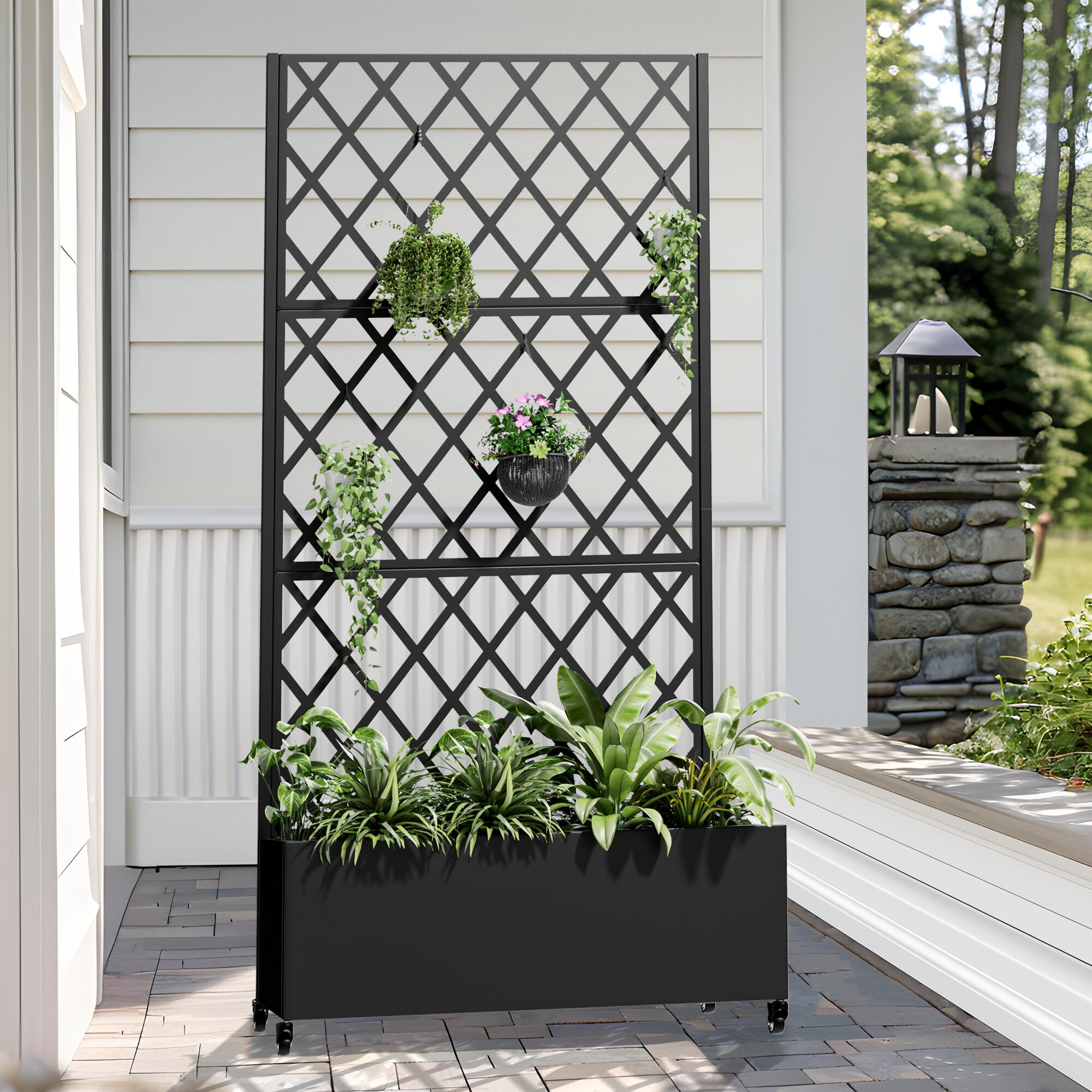 Click here for TranquilBreeze 71 Diamond Outdoor Trellis  Black prices