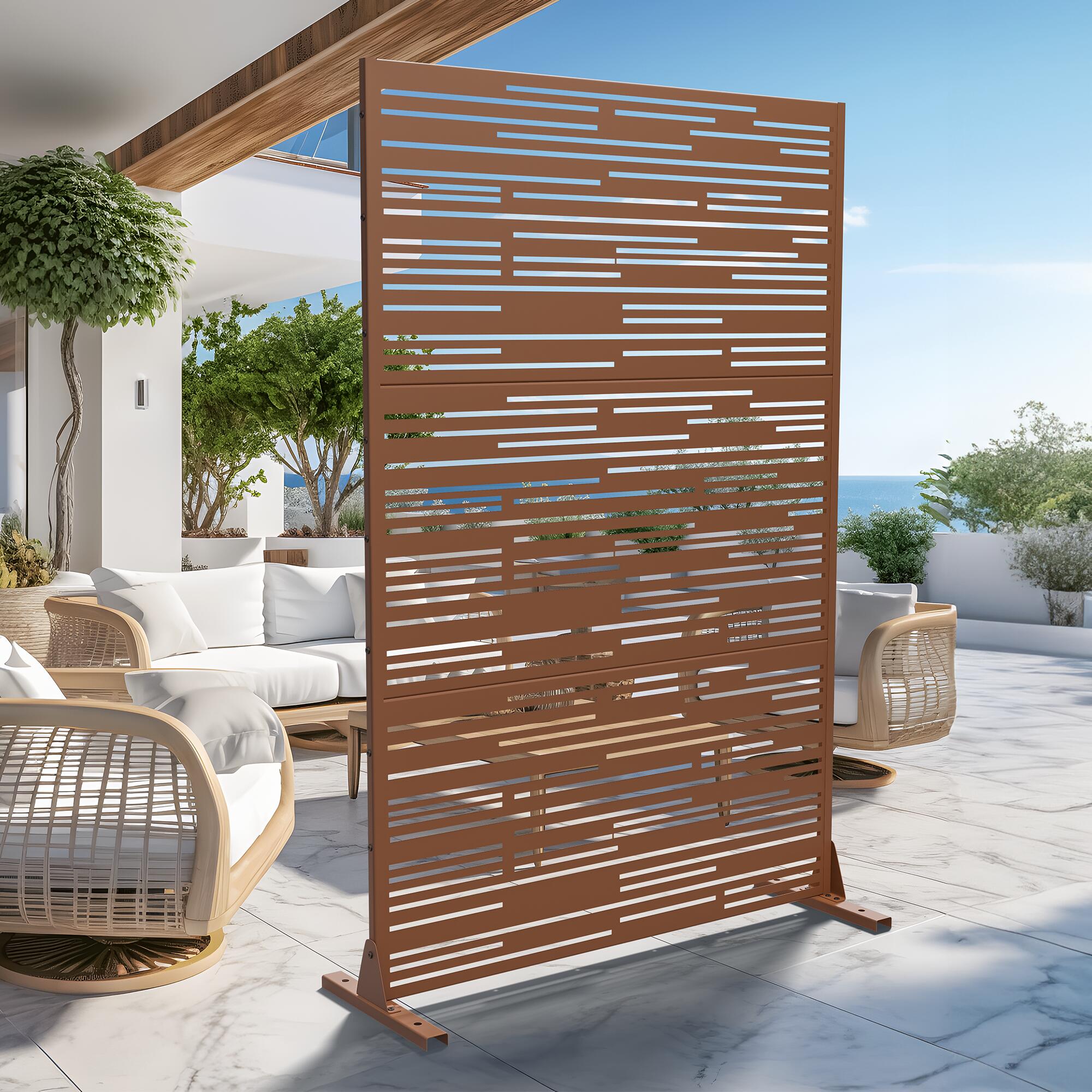 Click here for TranquilBreeze 74 Outdoor Privacy Screen  Brown prices