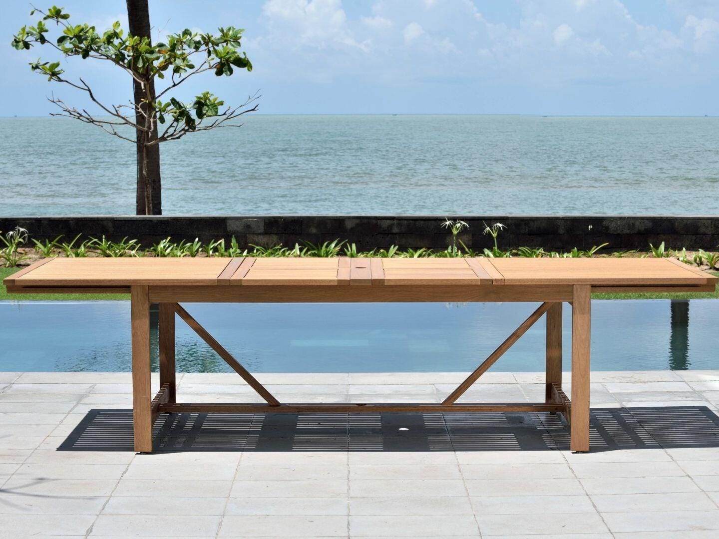 Click here for Amazonia Patio Dining Table  Light Brown prices