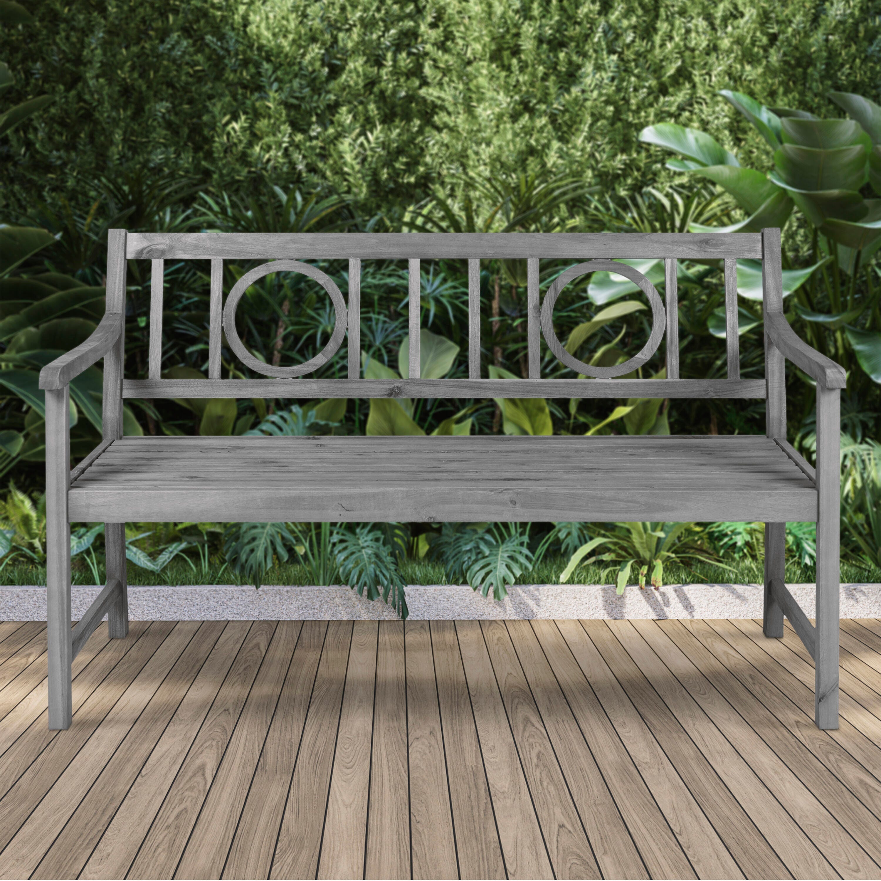 Click here for Jonathan Y Apollo Outdoor Bench  Gray prices
