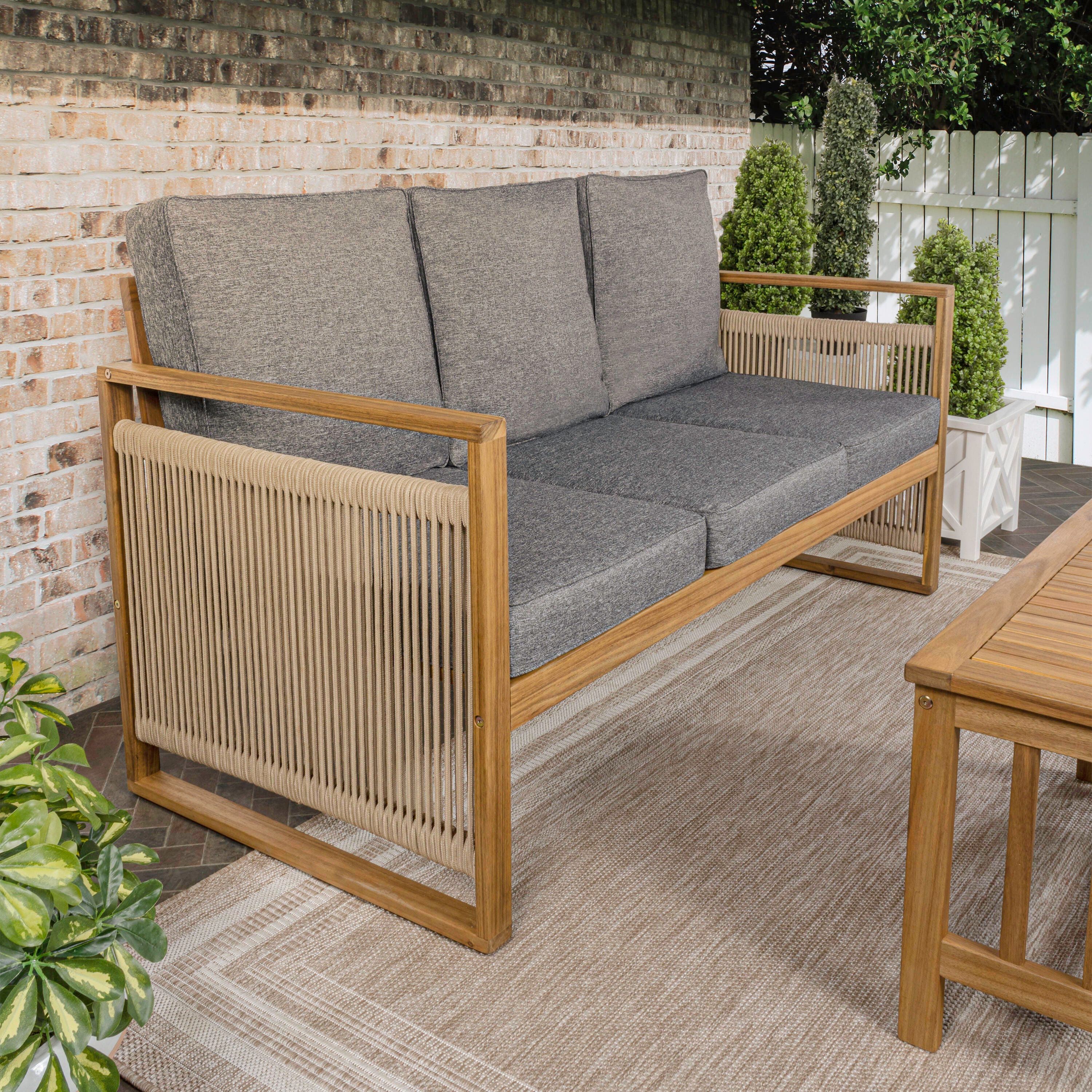 Click here for Jonathan Y Gable Outdoor Sofa  Teak Brown prices