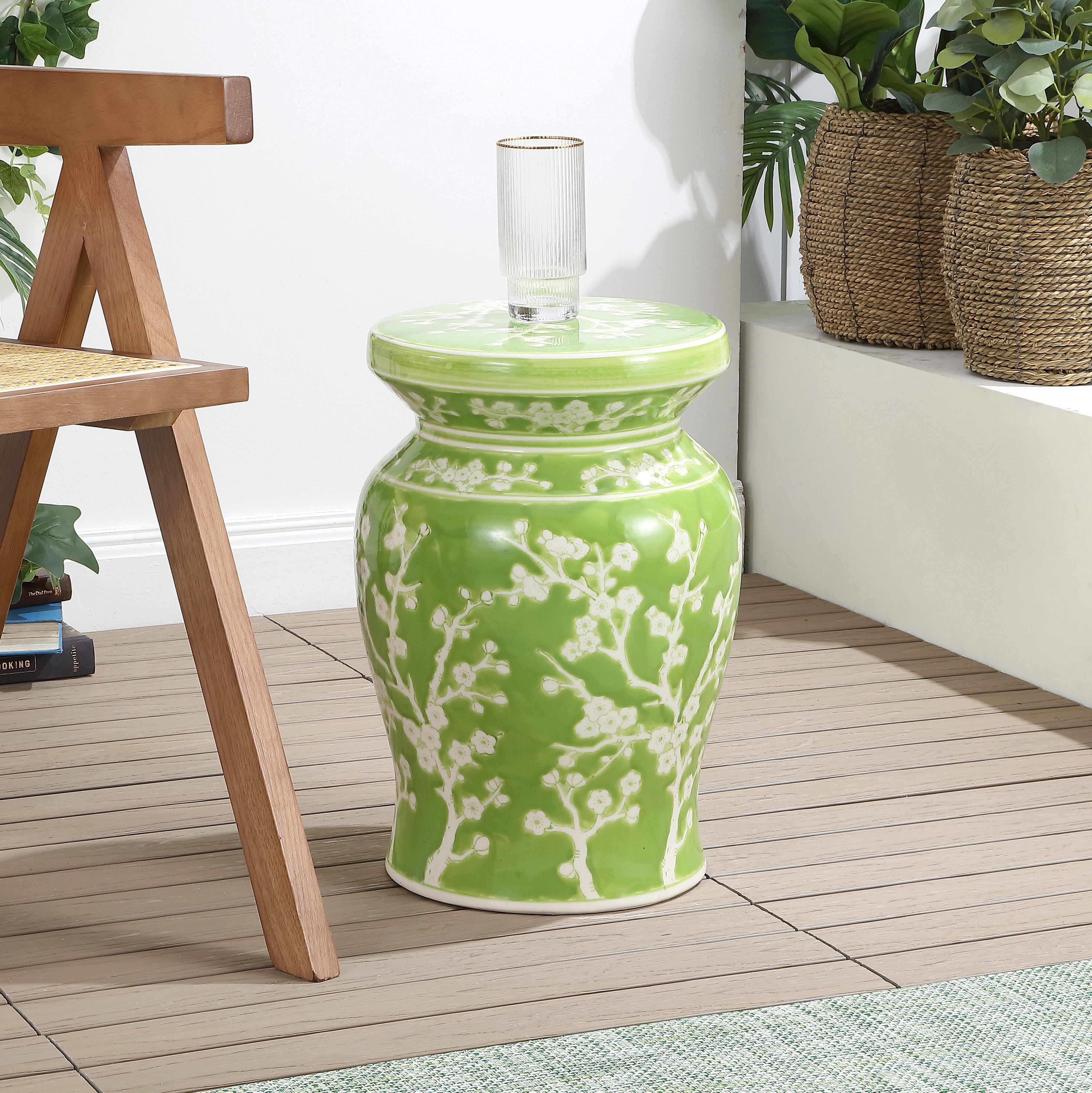 Click here for Jonathan Y Cherry Blossom Outdoor Garden Stool  Gr... prices